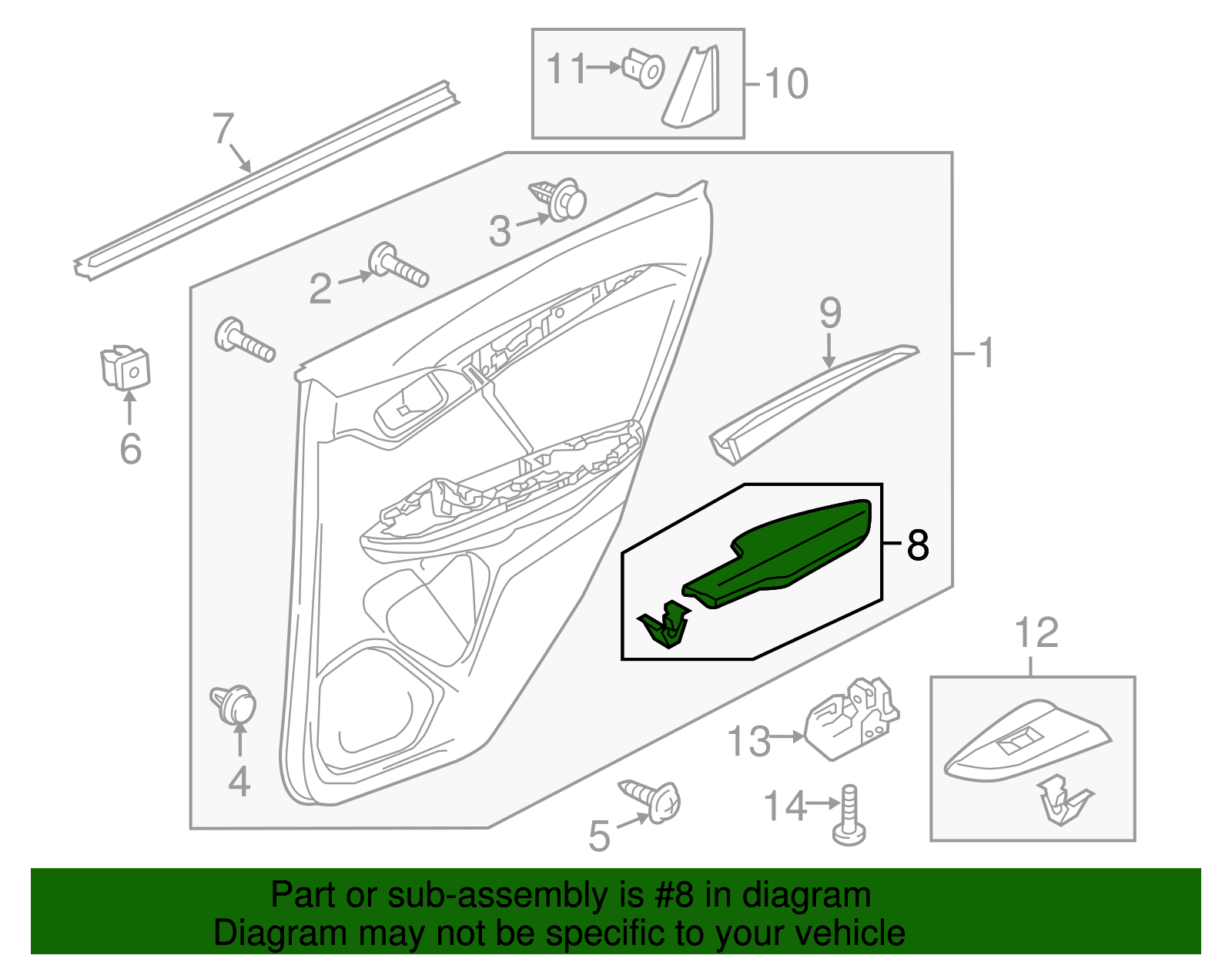 83752-T5A-A01ZA - 2015-2020 Honda Fit - Armrest L Rear Door Lining ...