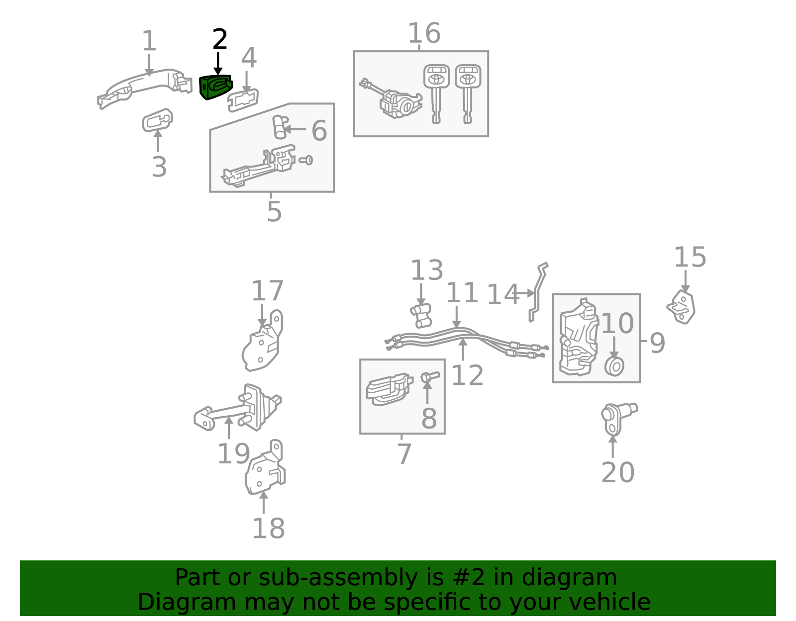 2014-2015 Toyota Tacoma Handle, Outside Rear Cover 69217-AE020-J9 ...