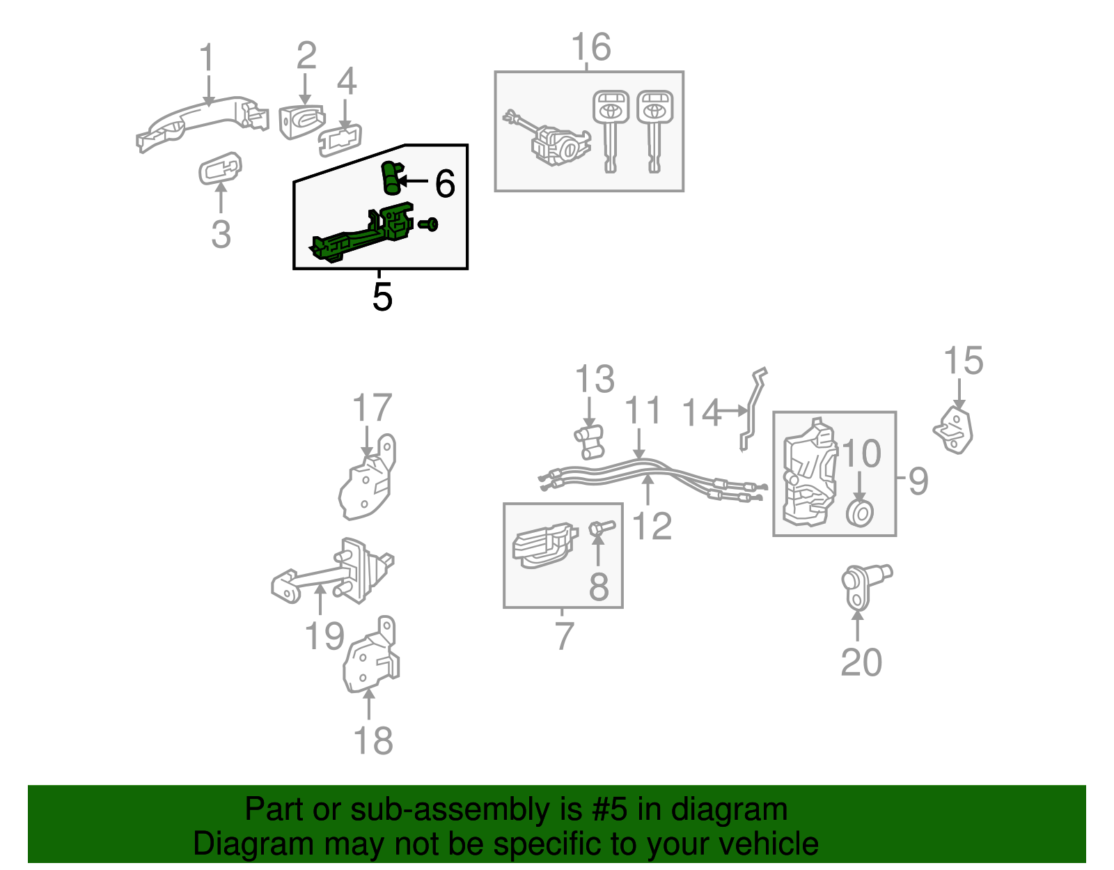 2004-2015 Toyota Exterior Door Handle Base 69202-AE010 | OEM Parts Online
