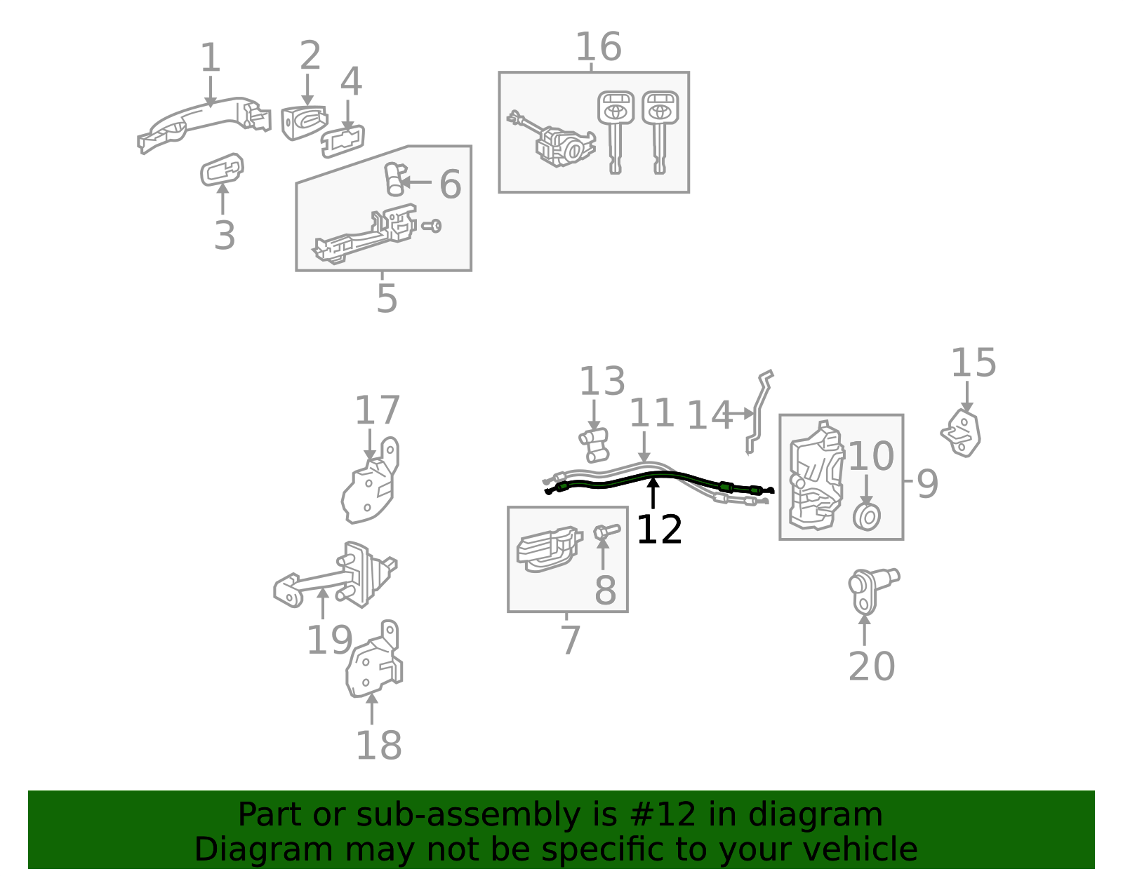 2005-2015 Toyota Tacoma Cable 69710-04020 | Toyota Parts Center