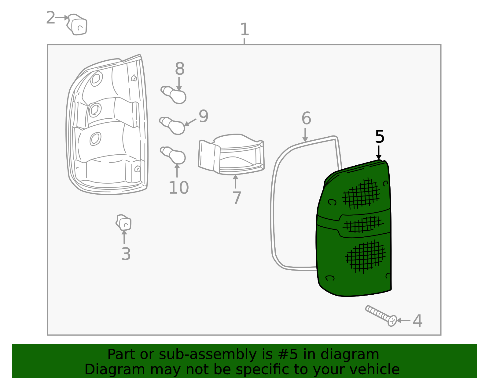 1995-2000 Toyota Tacoma Tail Light Assembly - DRIVERS SIDE 81561-04020 ...