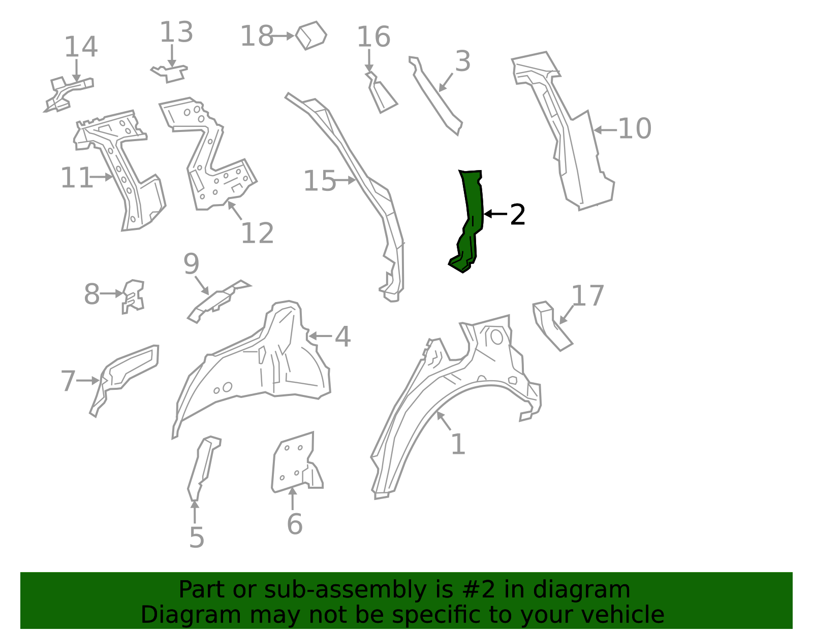 2013-2018 Toyota RAV4 Quarter Panel Extension 61626-0R030 | Toyota ...