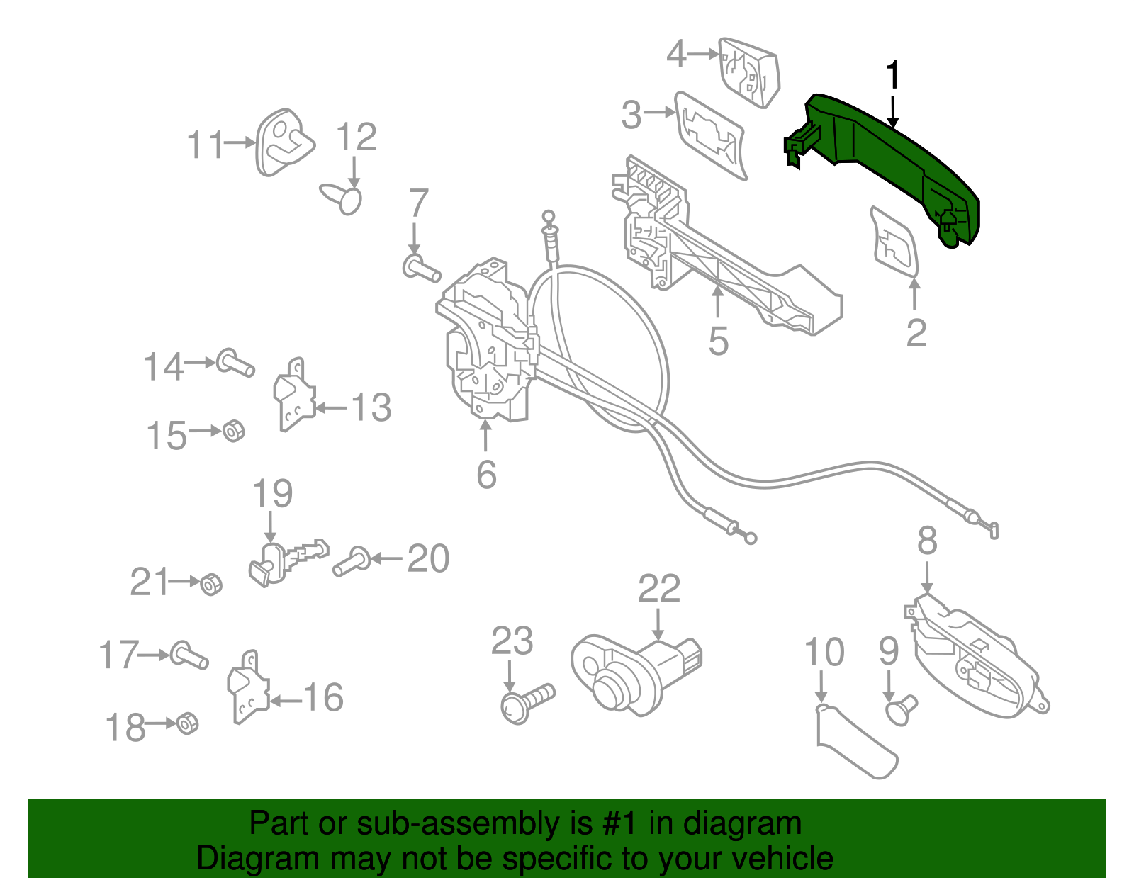 2004-2021 Nissan Handle, Outside 80640-EZ03A | BILL RAY NISSAN PARTS