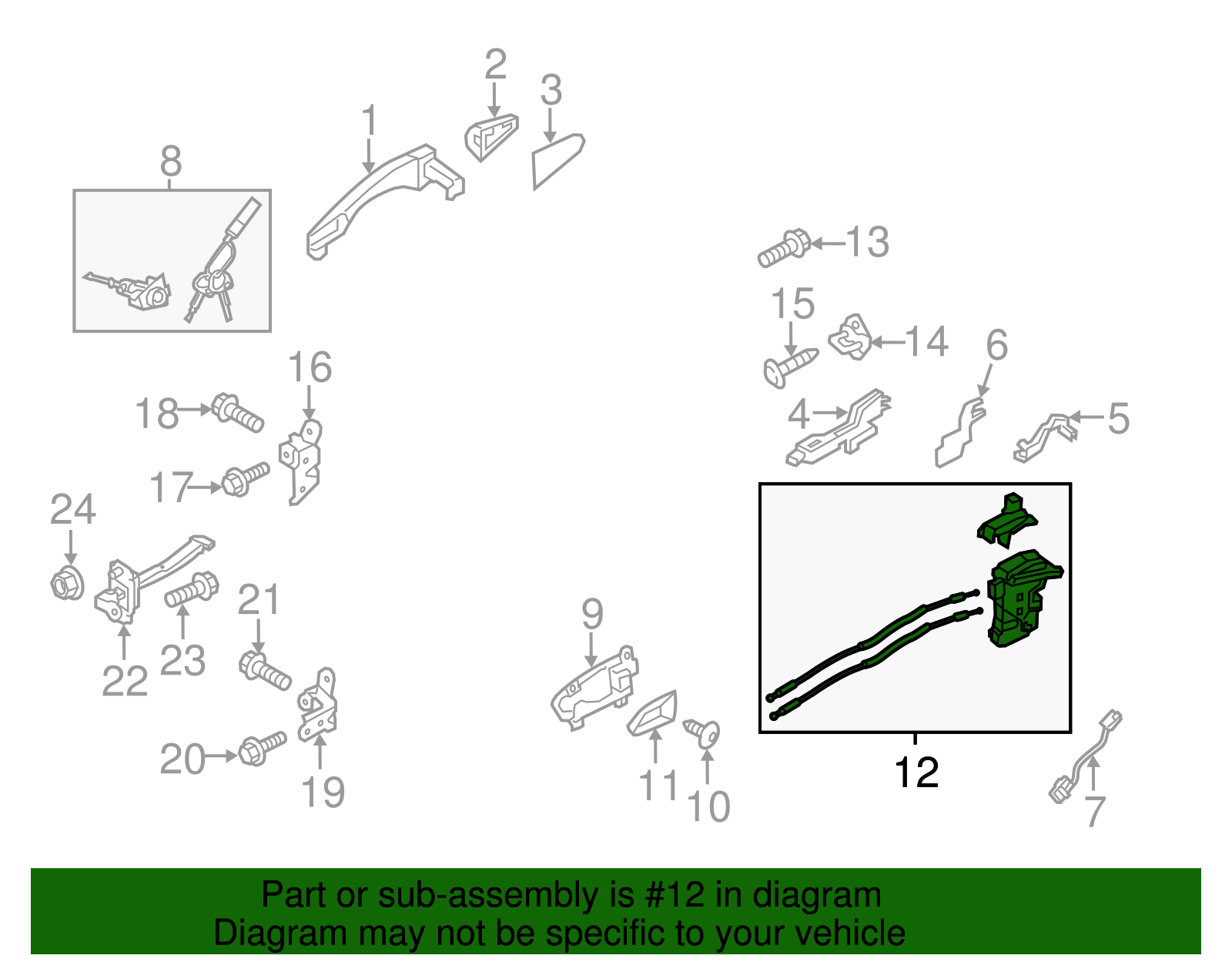 2011-2016 Kia Sportage Lock Assembly 81320-3W010 | OEM Parts Online