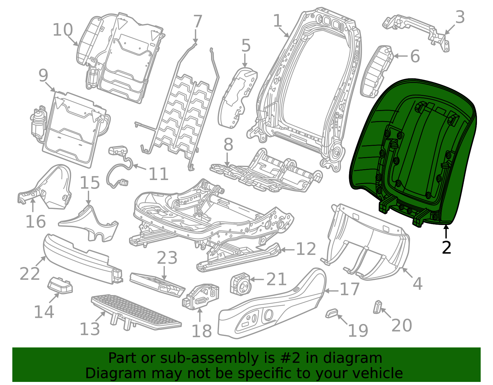 2020-2025 Cadillac Seat Back Panel 84942533 | Capital Chevy Parts