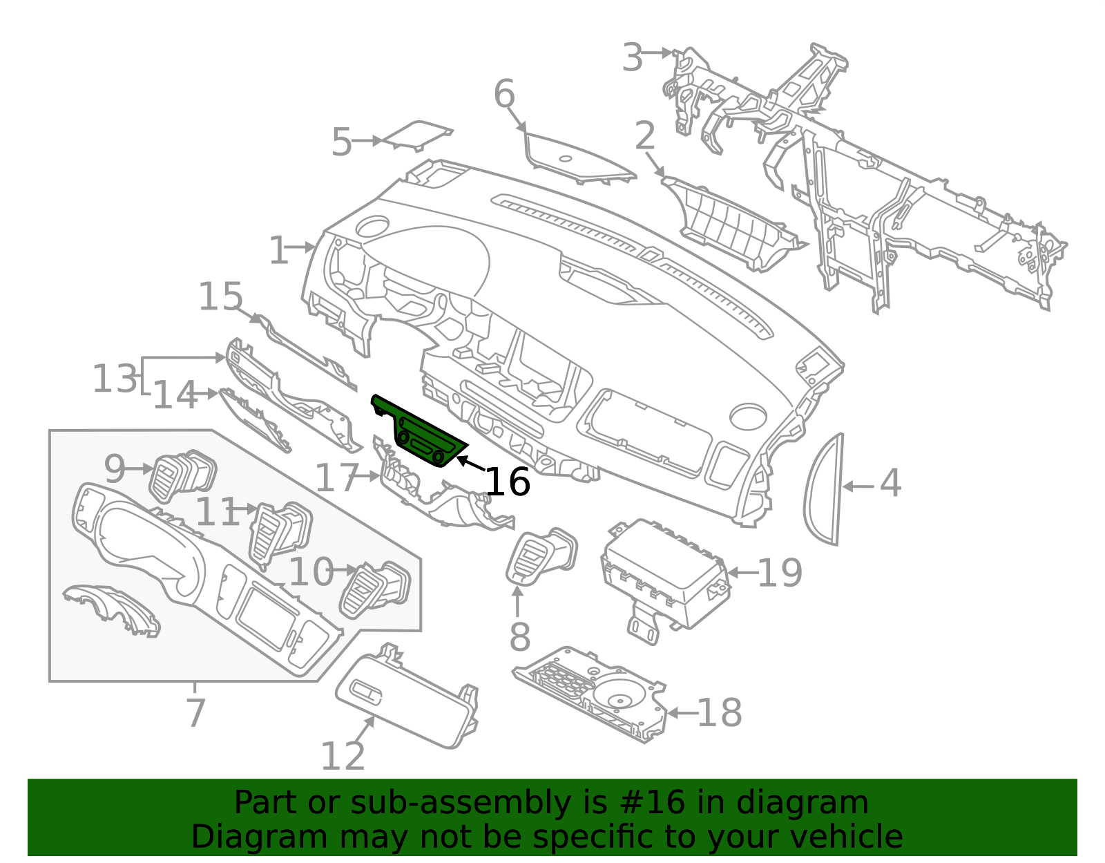 84745-A9000AHV - Center Bezel 2015-2021 Kia Sedona | Kia.Parts Store