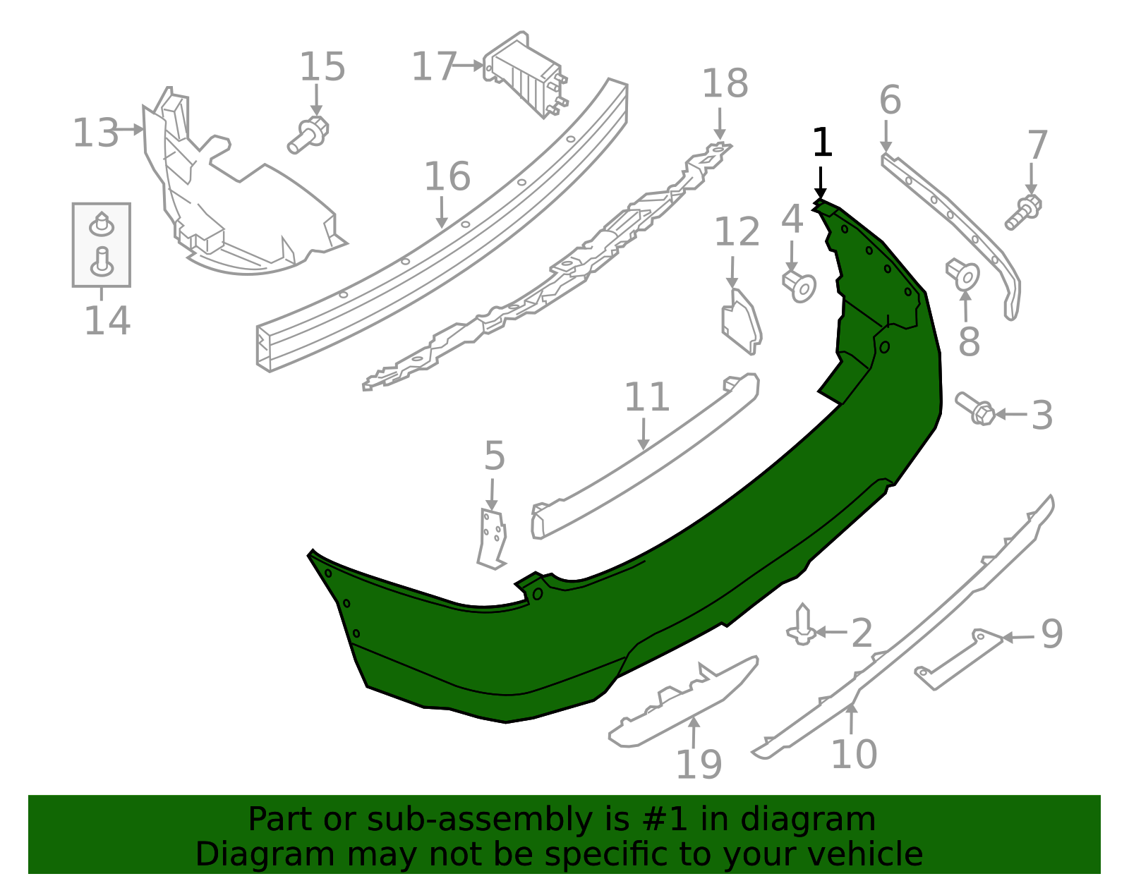 Genuine Bumper Cover for 2019-2020 Nissan Rogue | OEM Part# 85022-6FL1H ...