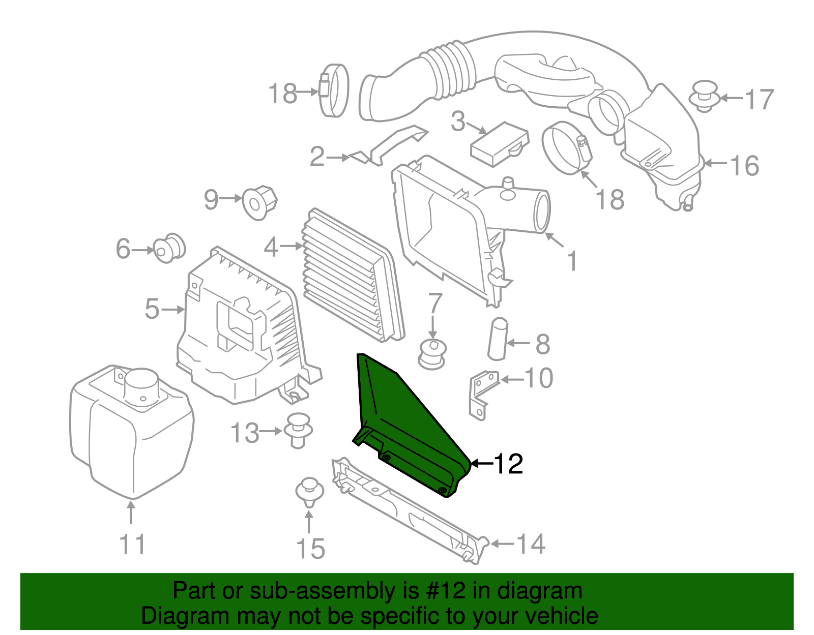 46012YC000 - 2011-2018 Subaru Forester - Air Inlet Duct | OEM Subaru ...