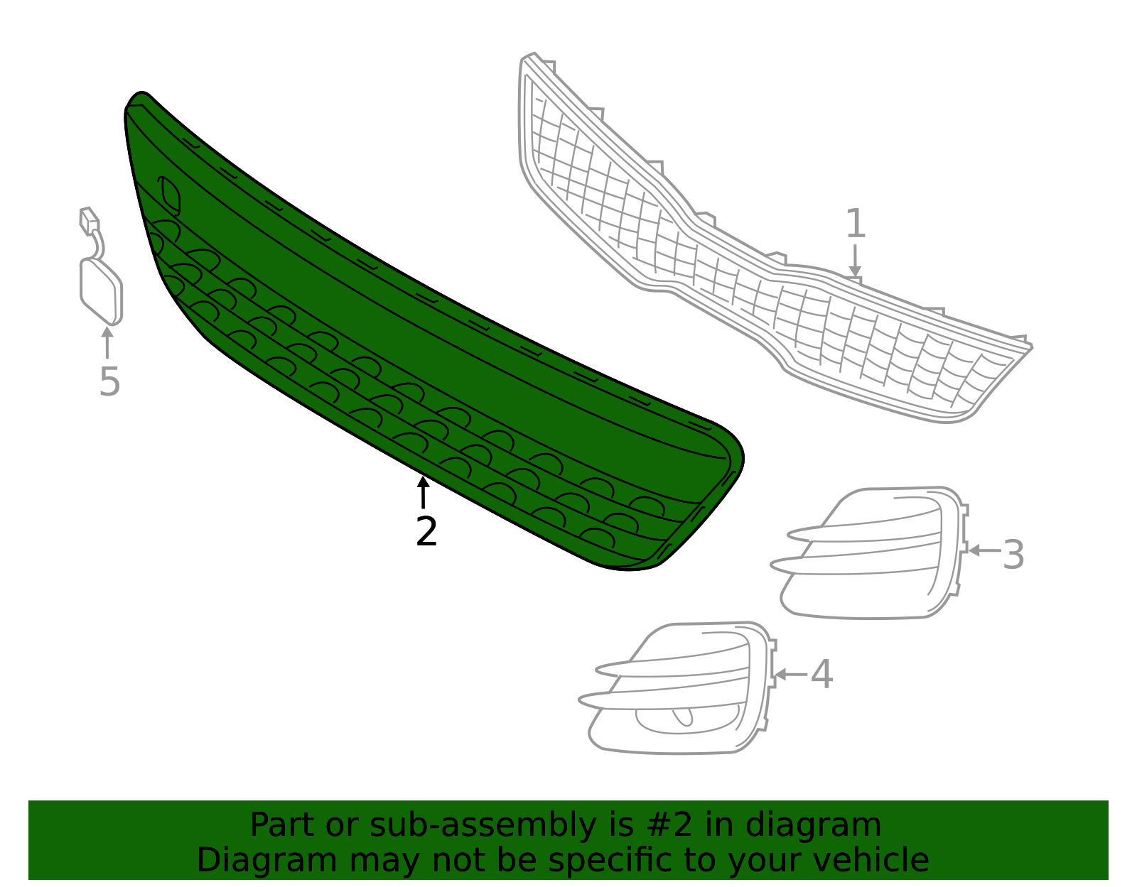 86561-1W710 - Lower Grille 2015-2017 Kia Rio | Kia.Parts Store