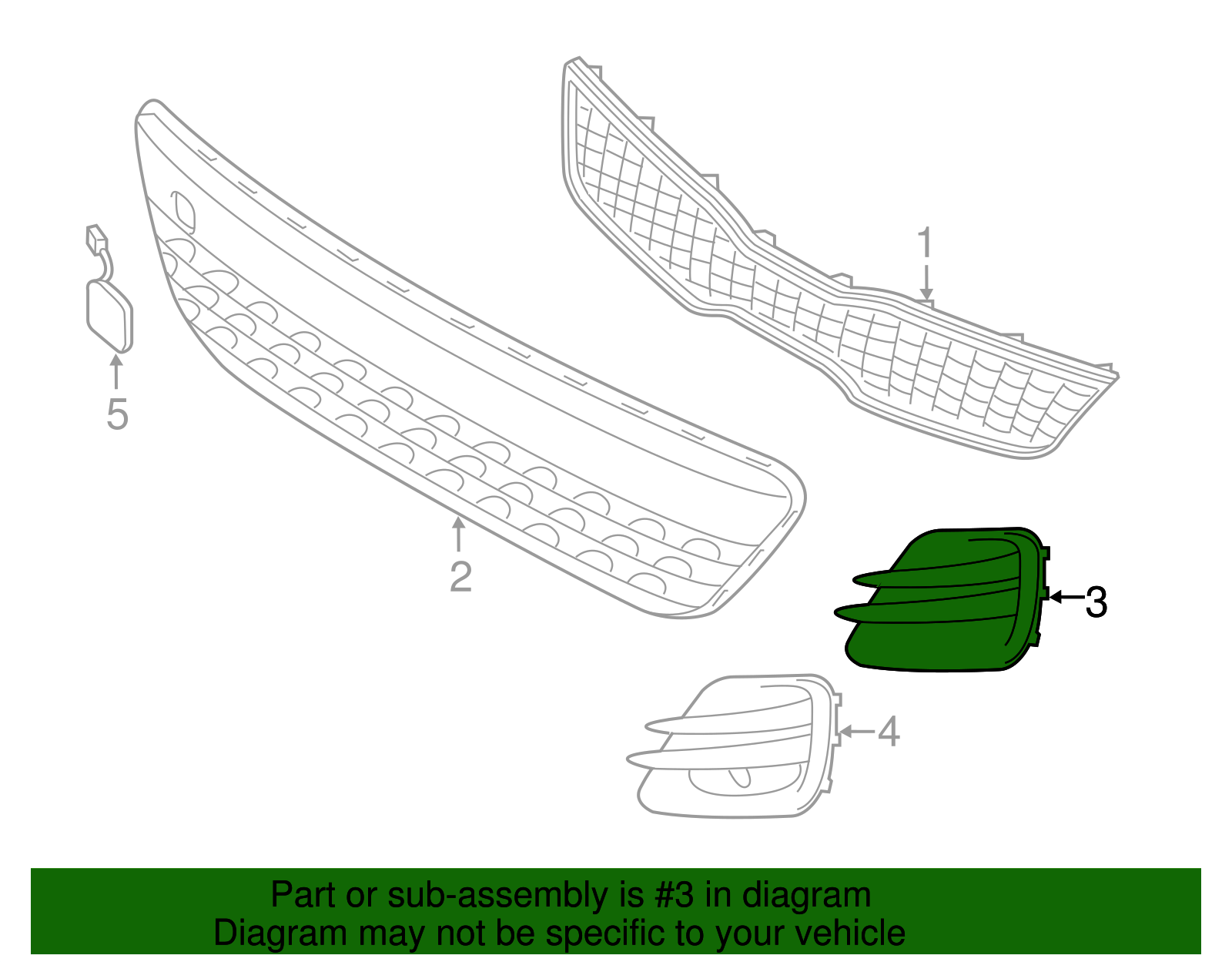 86524-1W700 - Lower Grille 2015-2017 Kia Rio | Kia.Parts Store