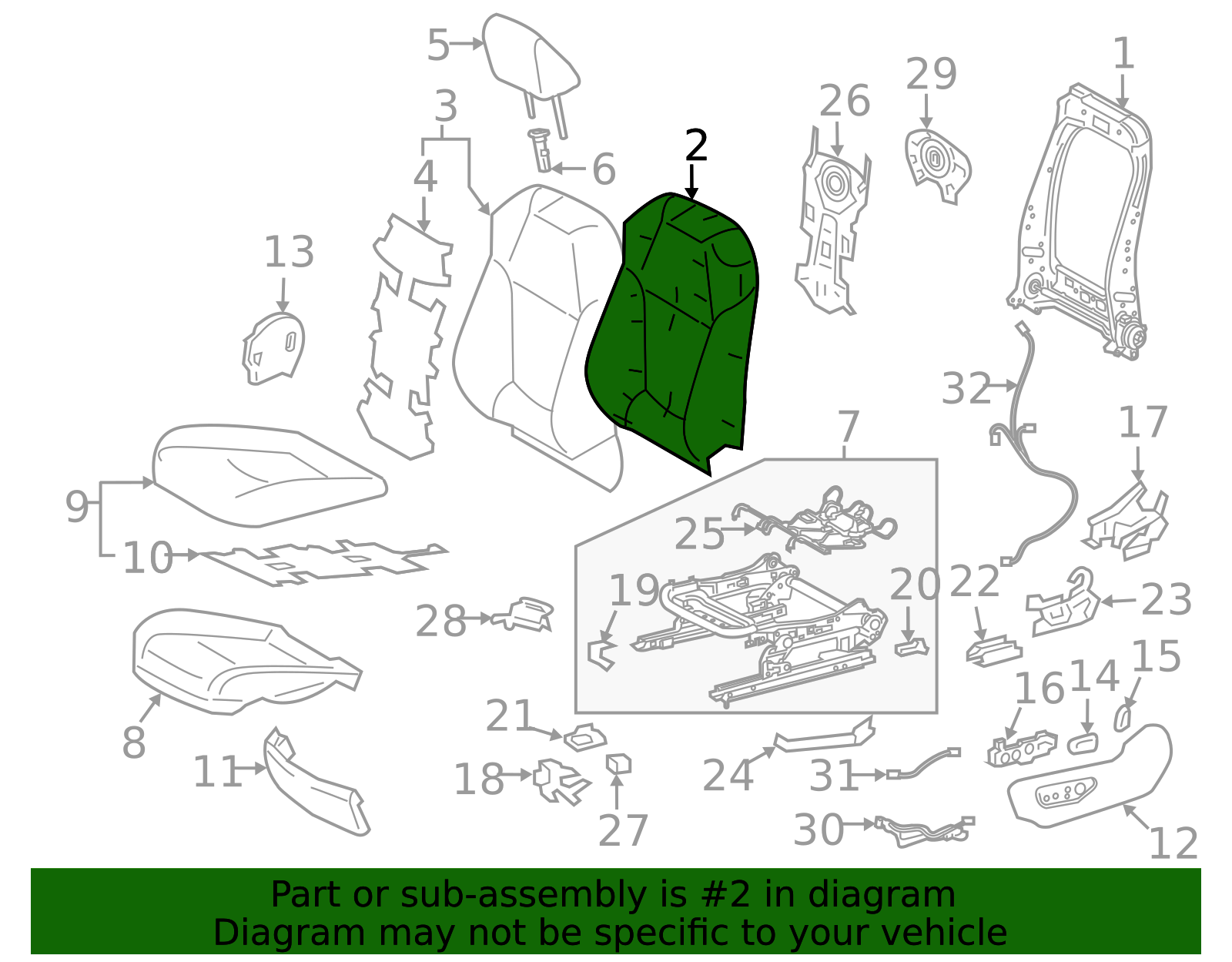 2019-2025 Toyota Seat Back Pad 71552-0R220 | Toyota Parts Center