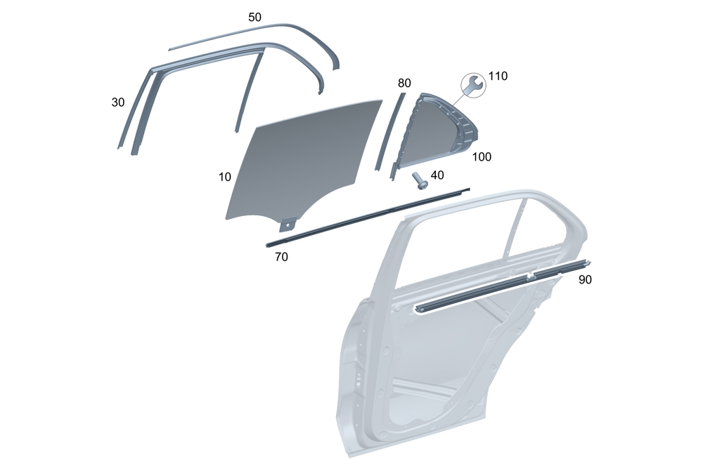 2020-2026 Mercedes-Benz | Window Divider | 167-730-23-01 | MB Dealer Parts