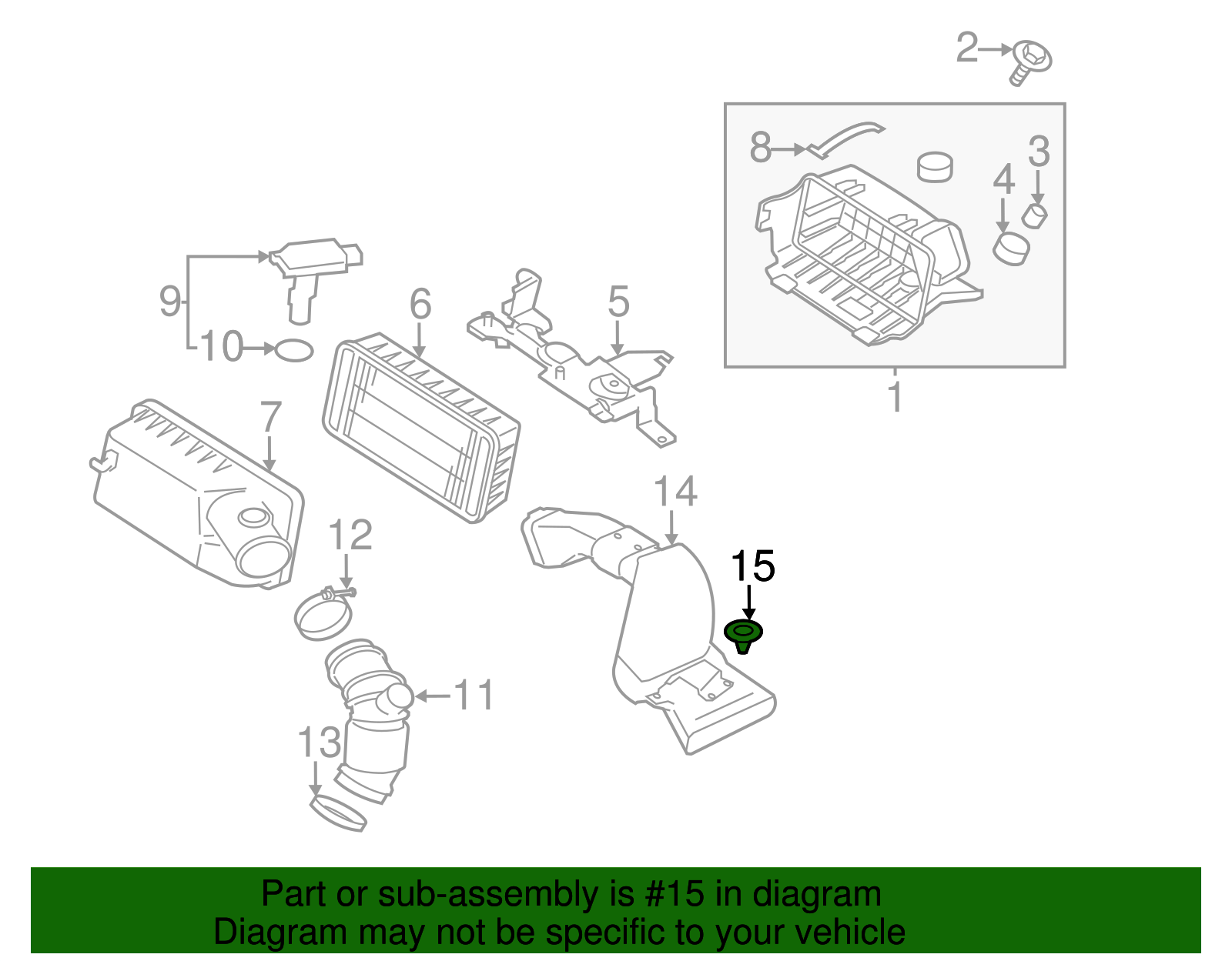 1997-2024 Mitsubishi Intake Duct Clip MB345544 | Mitsubishi Parts Canada
