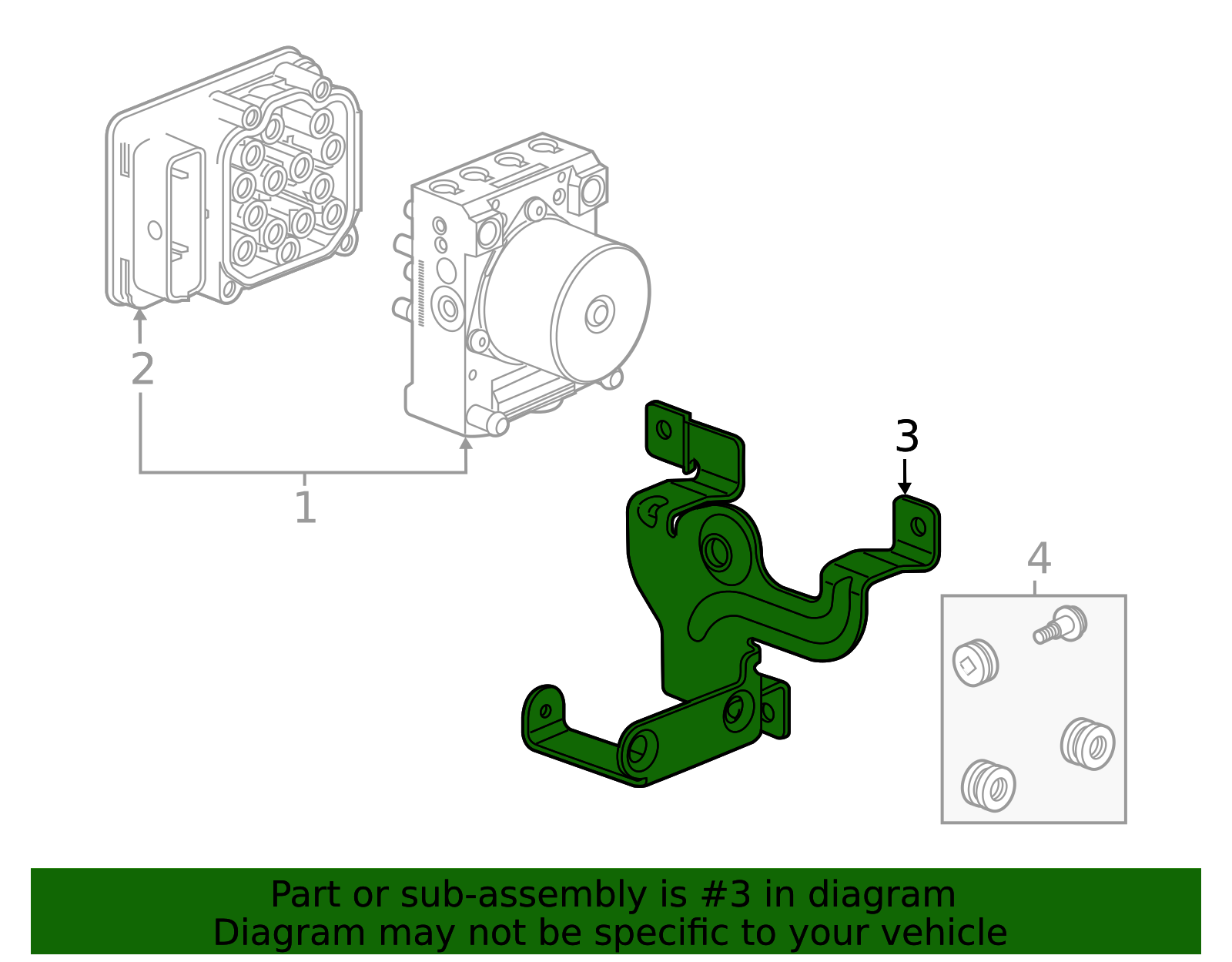 23311159 - 2018-2024 GM - Brake Pressure Modulator Valve Bracket ...