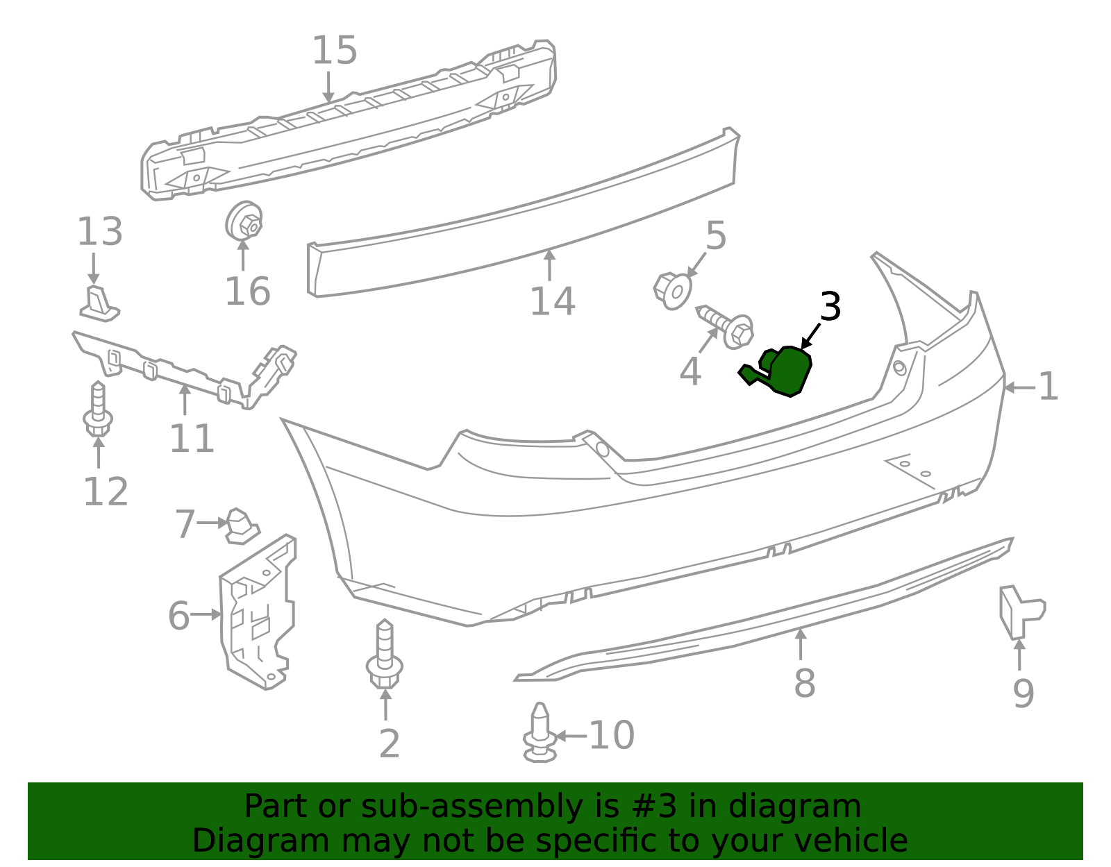 Genuine Official Toyota Bumper Cover Plate part# 52164-06916 for 2015 ...