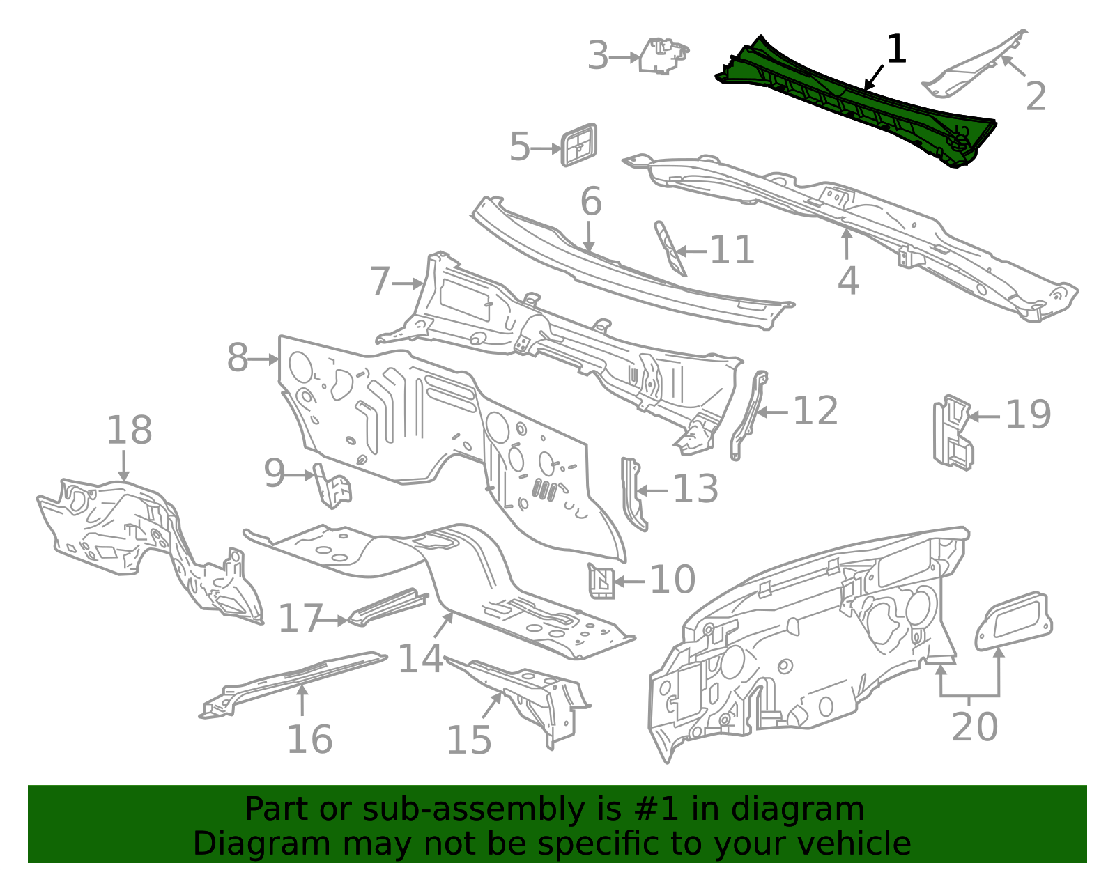 2021-2026 GM Air Inlet Grille Panel 84830107 GM | GMPartsDirect.com