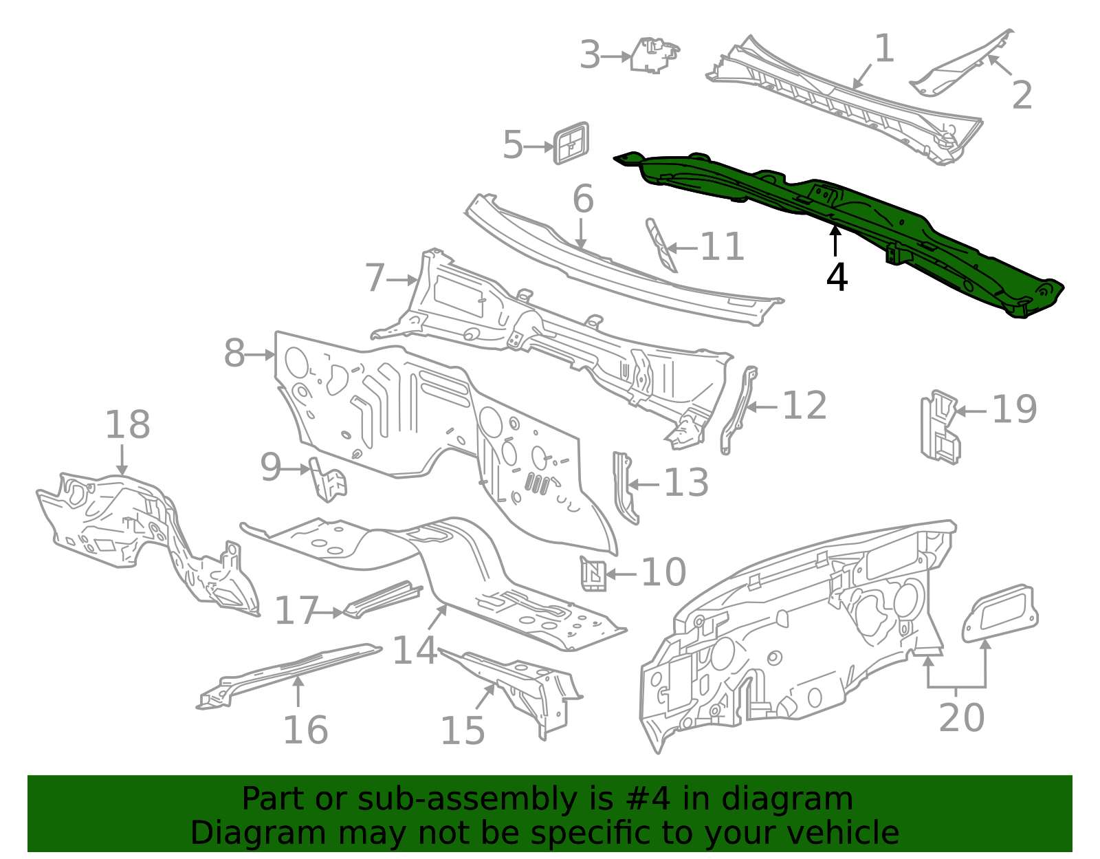 2021-2025 GM Plenum Front Panel Outer Reinforcement 84771975 | GM Parts ...