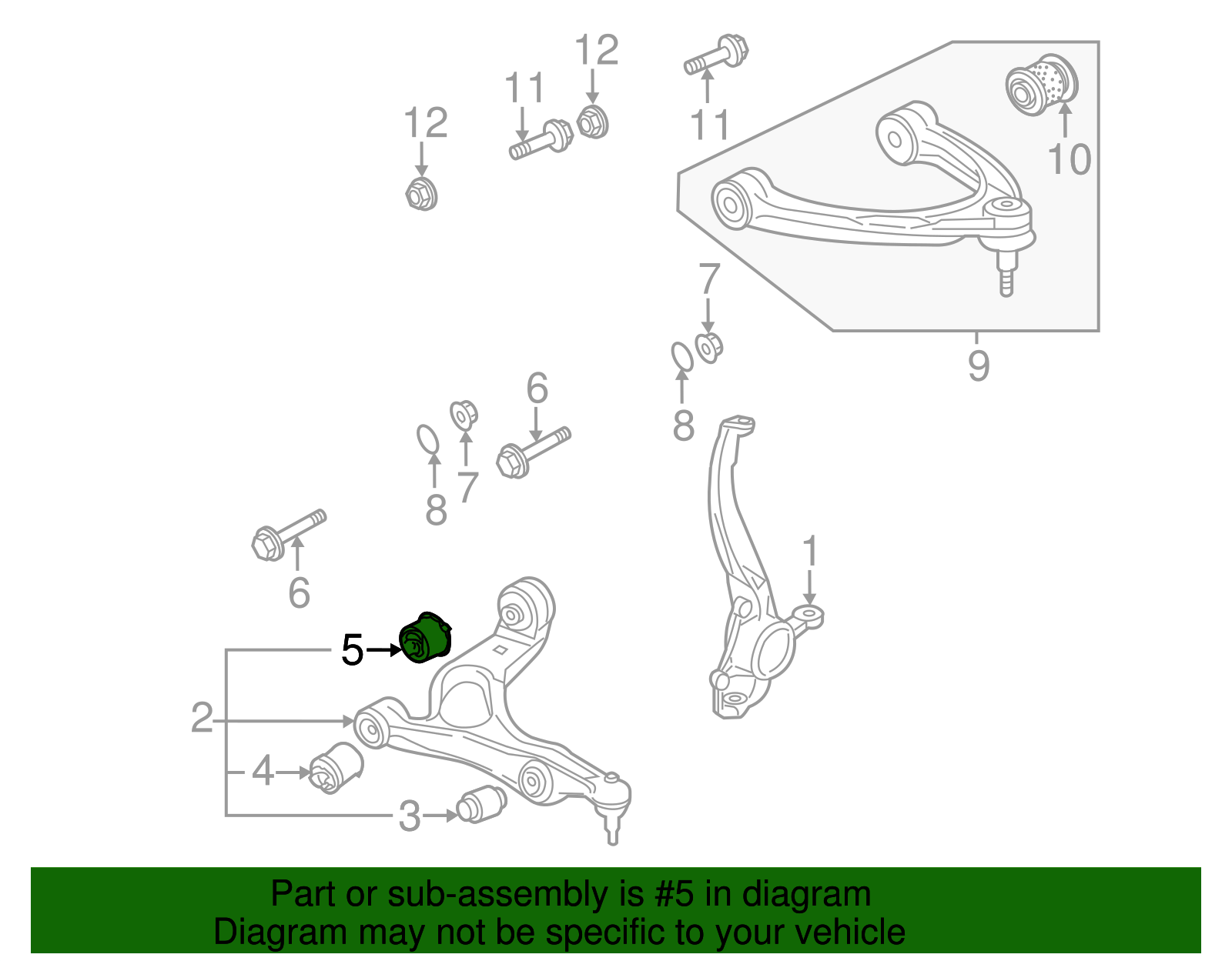 2009-2017 Volkswagen Touareg Lower Control Arm Inner Bushing 7L0-407 ...