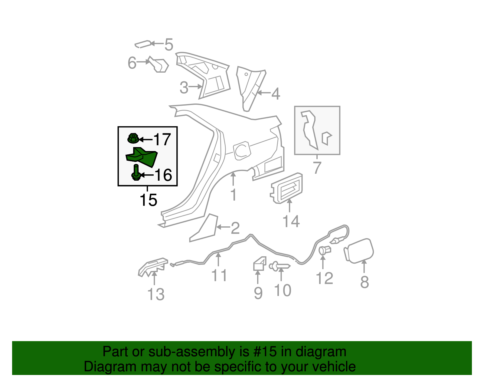 2008-2009 Toyota Yaris Mud Guard 65631-52110 | Toyota Parts Center