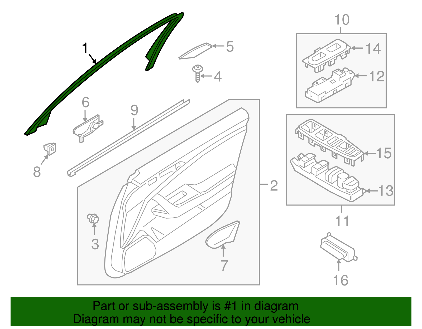 2018-2023 Kia Stinger Window Trim 82920-J5000 | OEM Parts Online