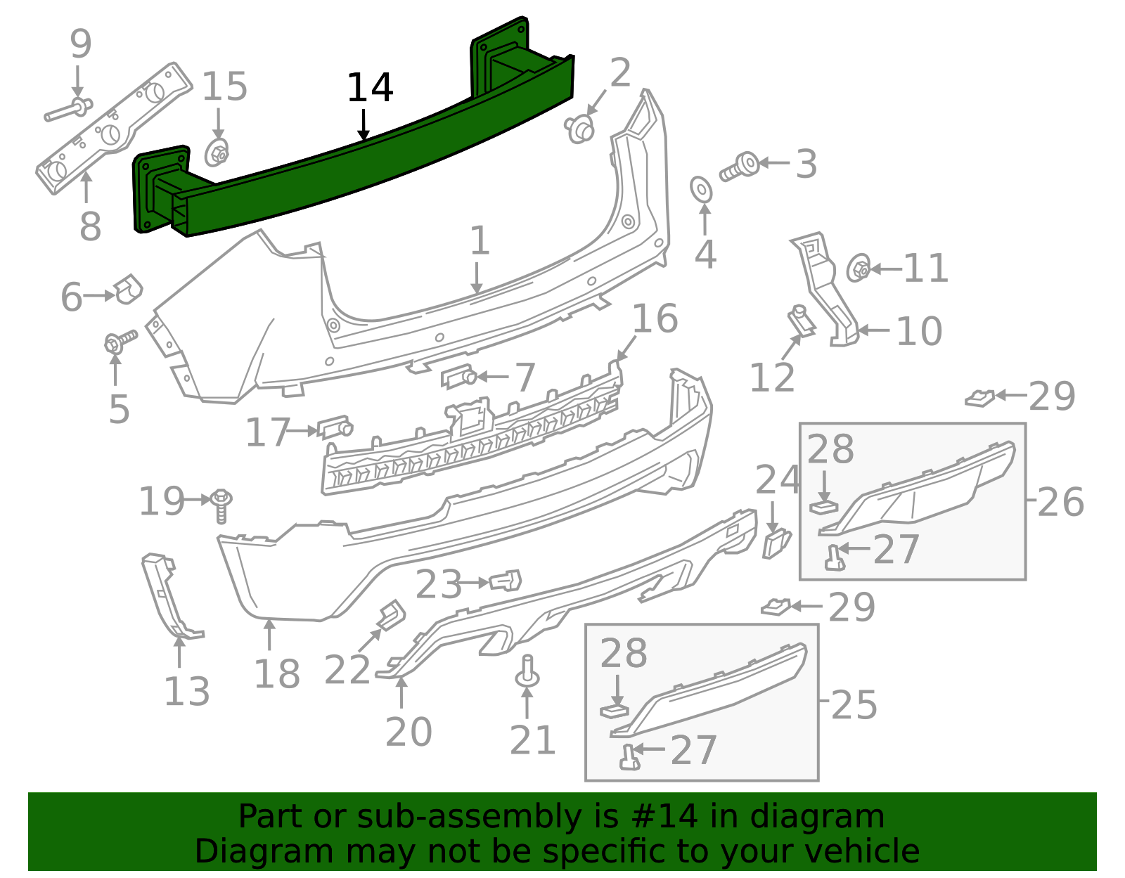84384088 - 2019-2024 Cadillac XT4 - Rear Bumper Impact Bar | Partners Chevy
