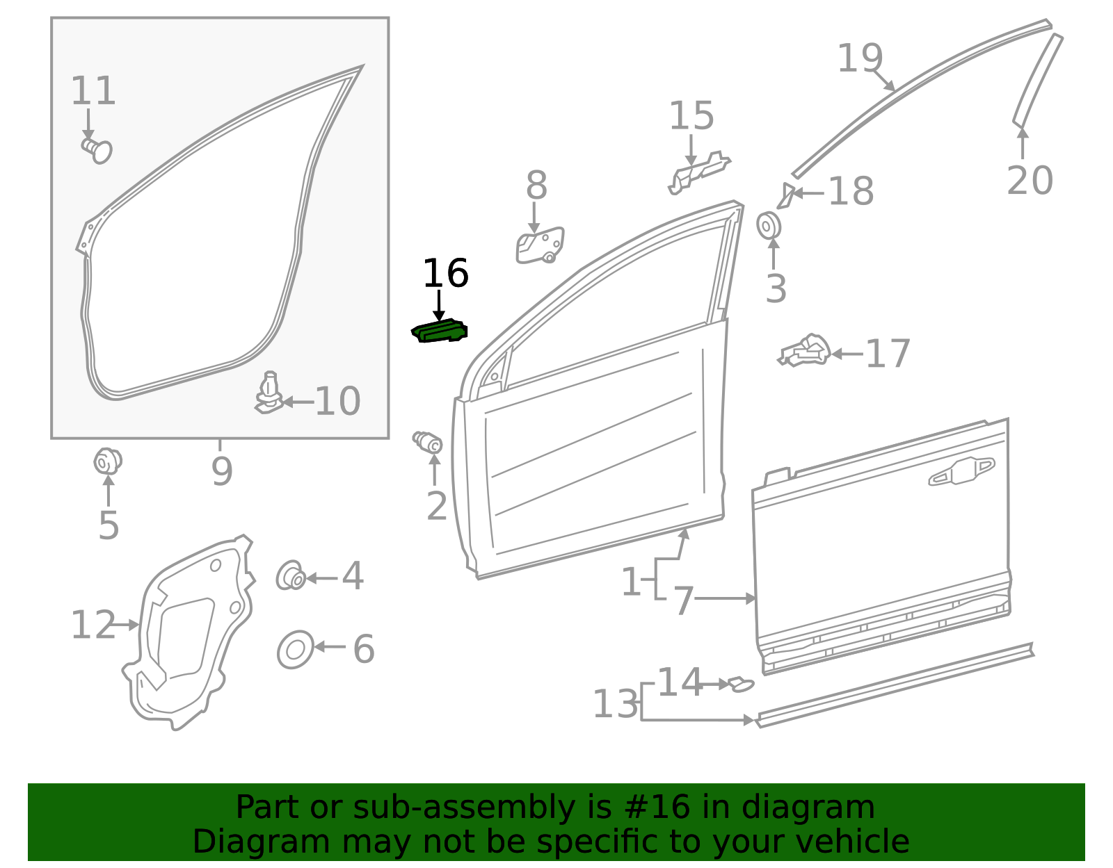 2019-2025 Toyota Door Shell Seal 68192-0R010 | Toyota Parts Center
