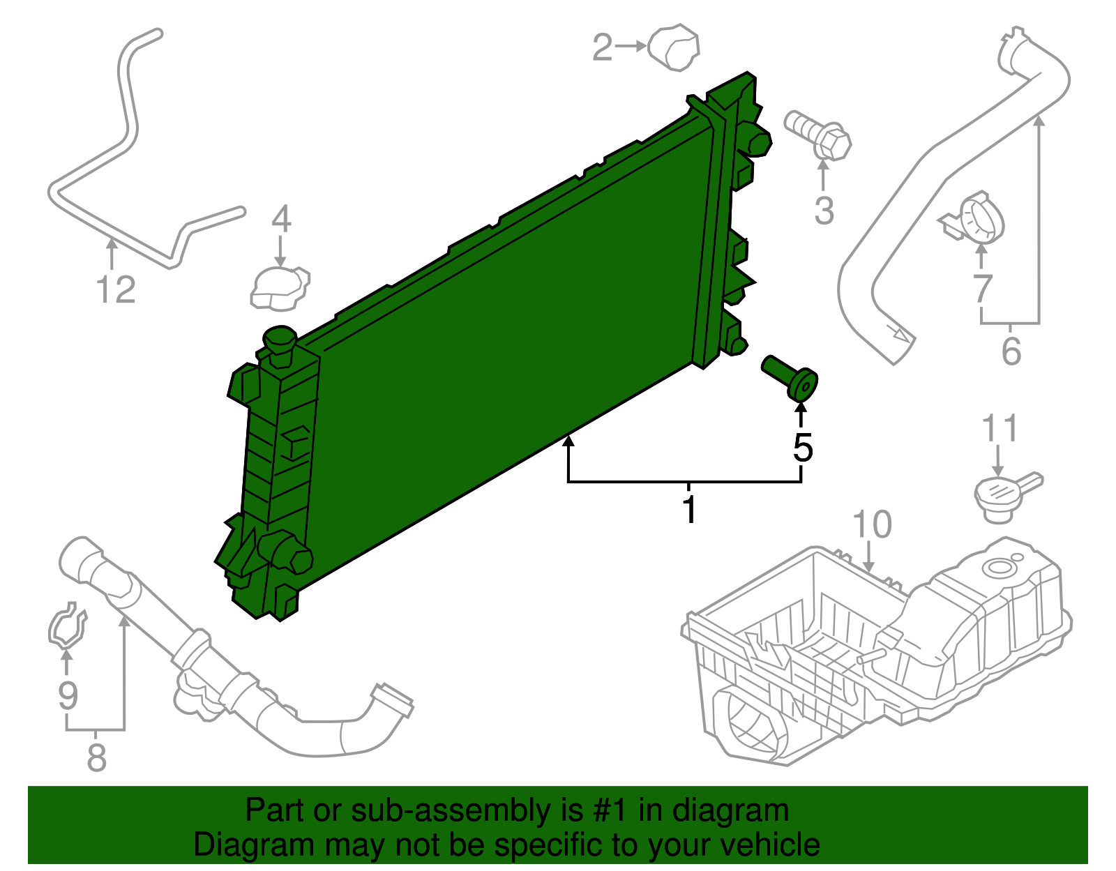 2010-2014 Ford F-150 Motorcraft™ Radiator RAD-189 | TascaParts.com