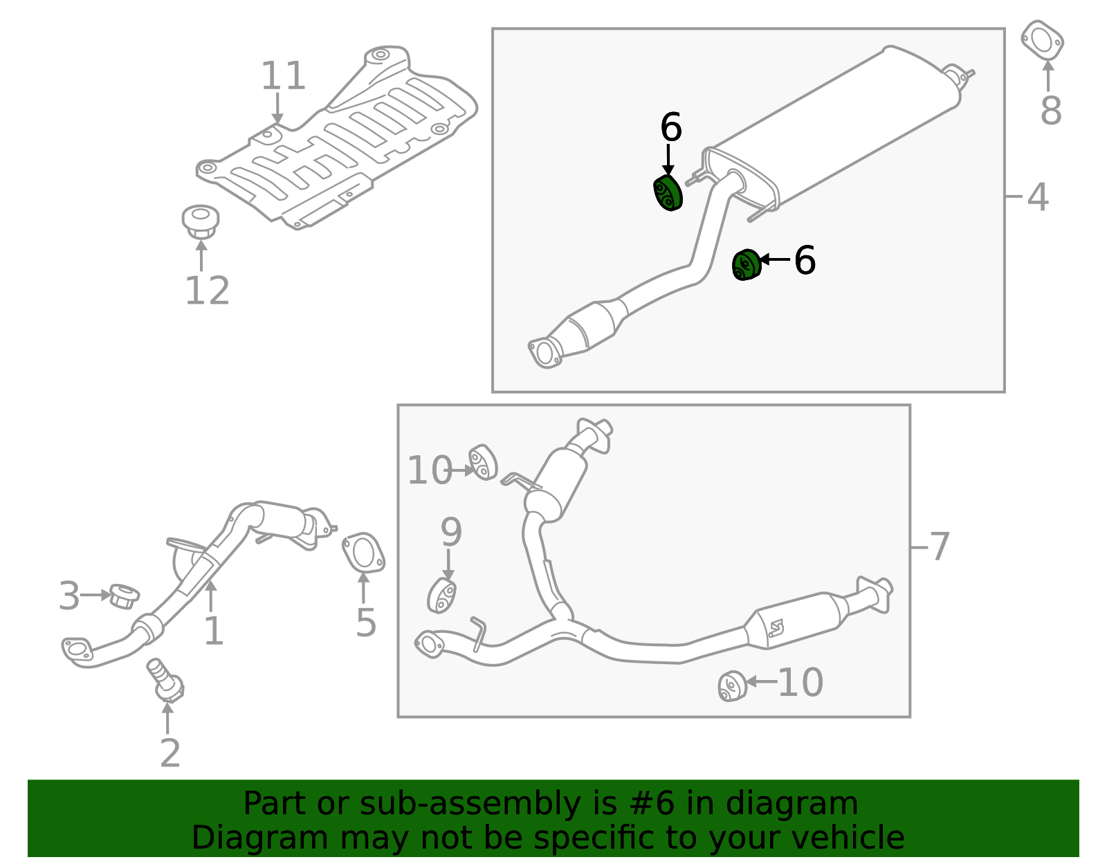 Hyundai - 28658-2W000 - Front Muffler Insulator - 2013-2019 Hyundai ...