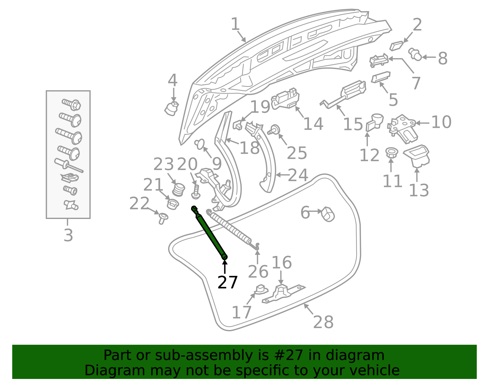 2017-2025 Audi Trunk Lid Lift Support 8W5-827-919 | AutoNationParts.com