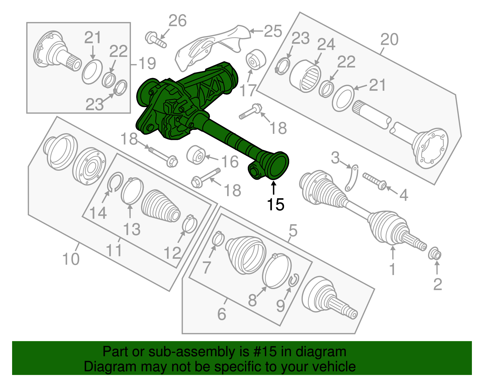 2011-2018 Porsche Cayenne Drive Axle Assembly 958-349-011-7X | Sunset ...