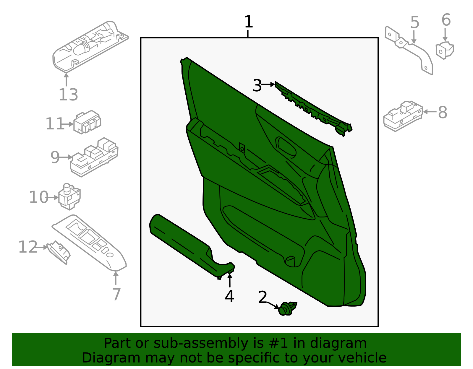 80901-1JA1A - Door Interior Trim Panel Official Nissan Parts Store