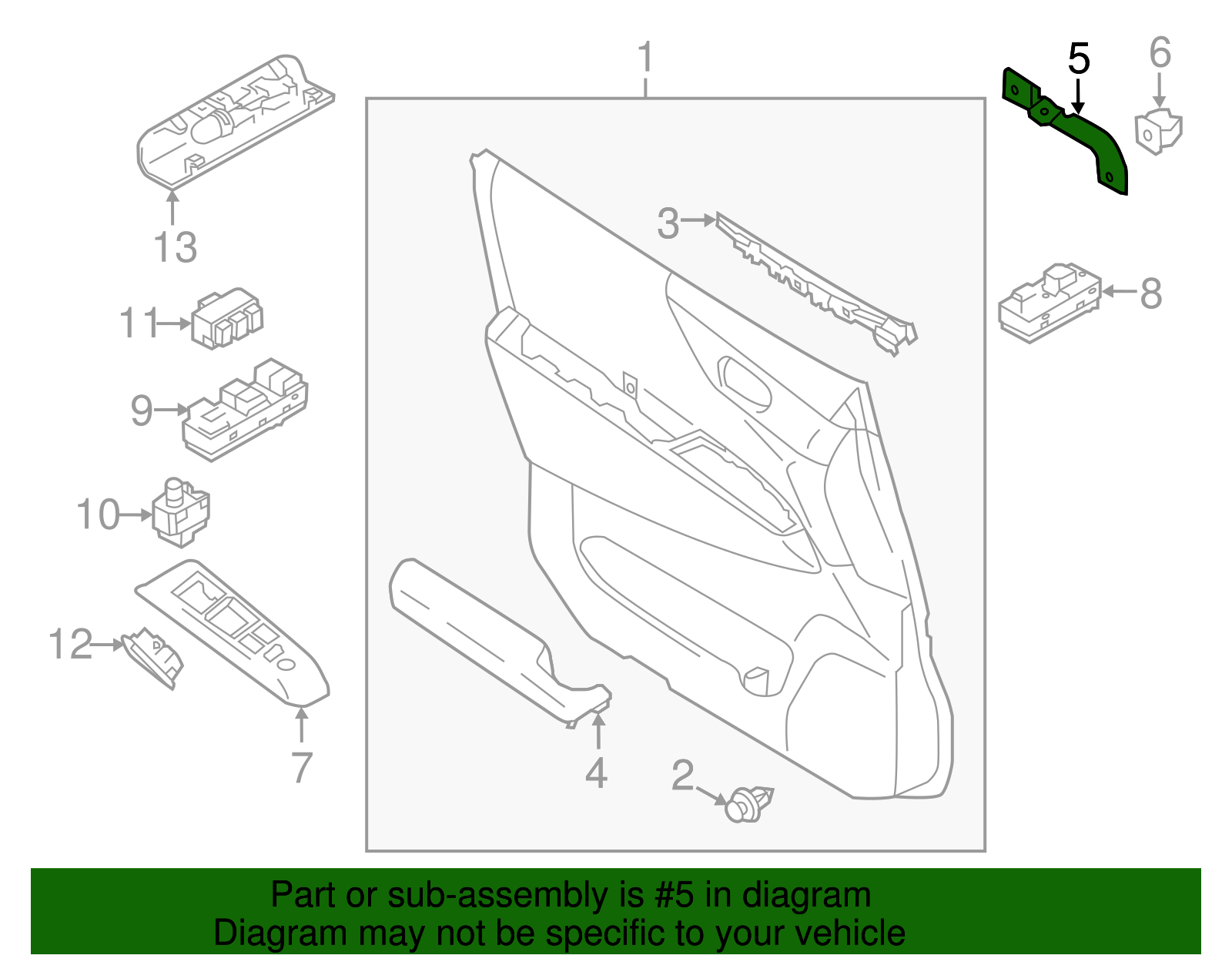 2011-2017 Nissan Quest Armrest Mount Bracket 80952-1JA0A | Nissan Parts ...