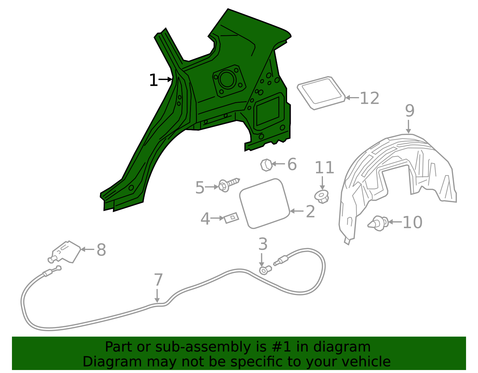 Genuine Official Toyota Quarter Panel part# 61602-0R160 for 2019-2020 ...