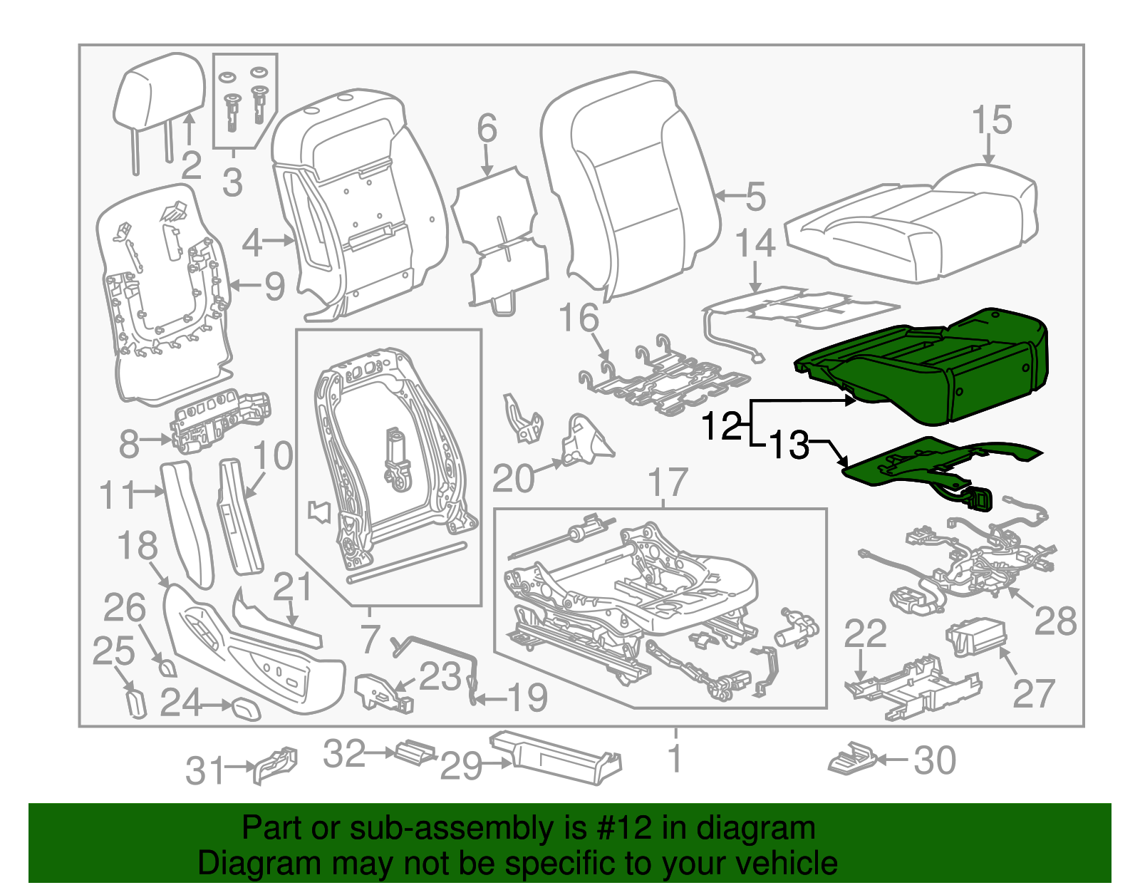 2014-2020 GM Front Seat Cushion Pad 22943727 | Capital Chevy Parts