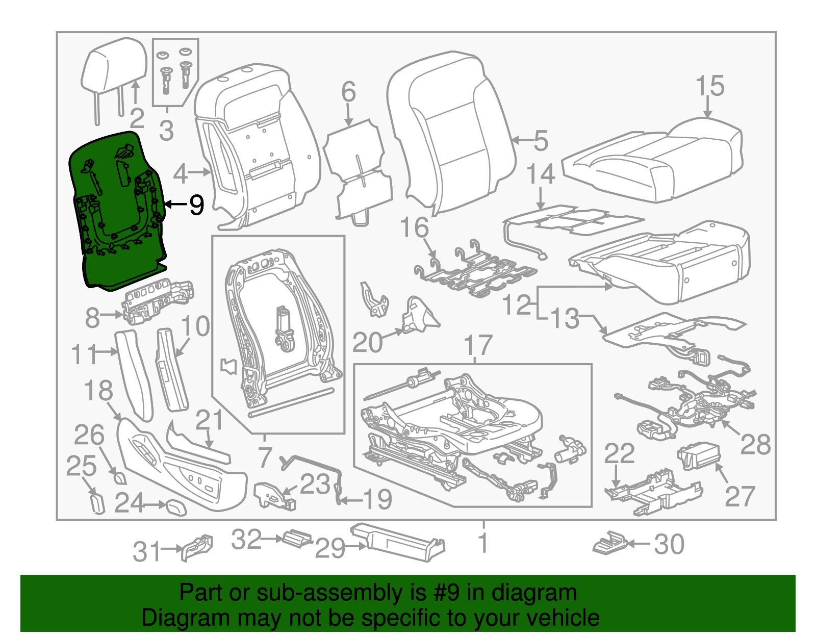 23365181 - Jet Black Front Seat Back Finish Panel - 2014-2020 GM | OEM ...