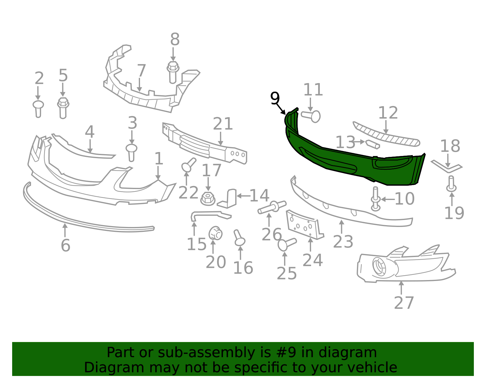 2008-2012 Buick Enclave Front Lower Bumper Cover 20779099 GM ...