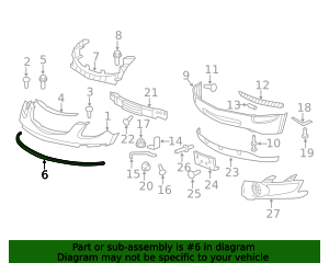 2008-2012 Buick Enclave Front Bumper Rub Strip 25961908 GM ...