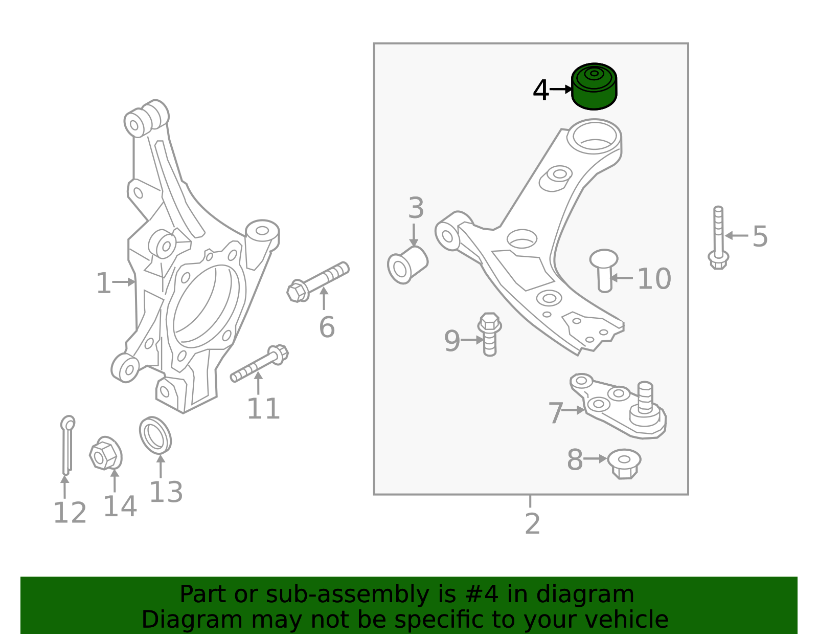 2019-2025 Hyundai Lower Control Arm Rear Bushing 54584-S1000 | MotorMotor