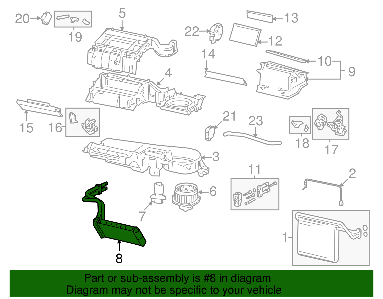 2005-2015 Toyota Tacoma Heater Core 87107-04060 | Toyota Parts Center