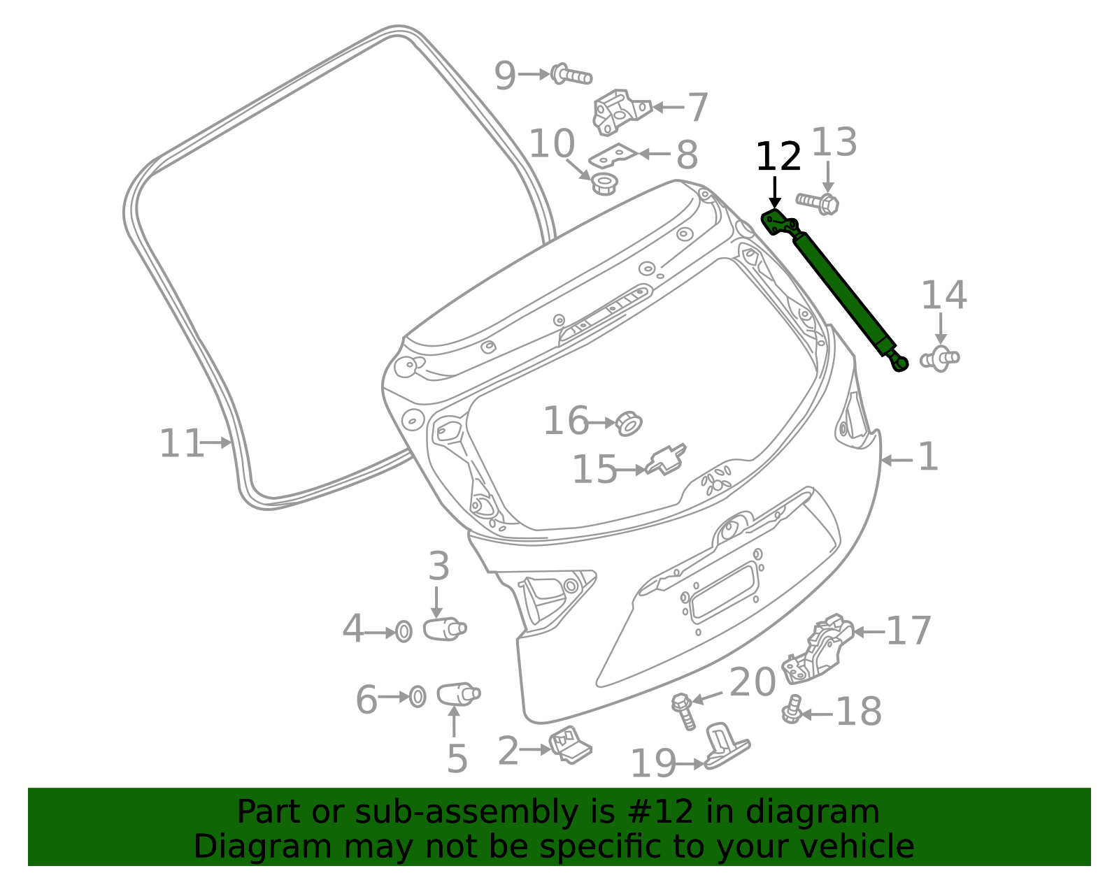 KD53-63-620C - Lift-Gate Lift Support 2013 Mazda CX-5 | Mazda Parts.US
