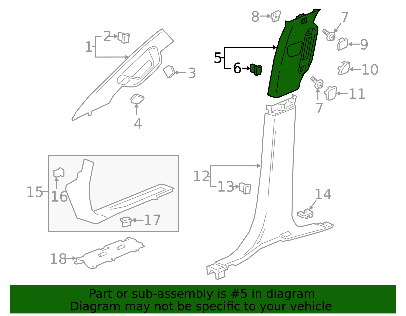 2019-2022 GM Upper Center Pillar Trim 84496290 | Capital Chevy Parts