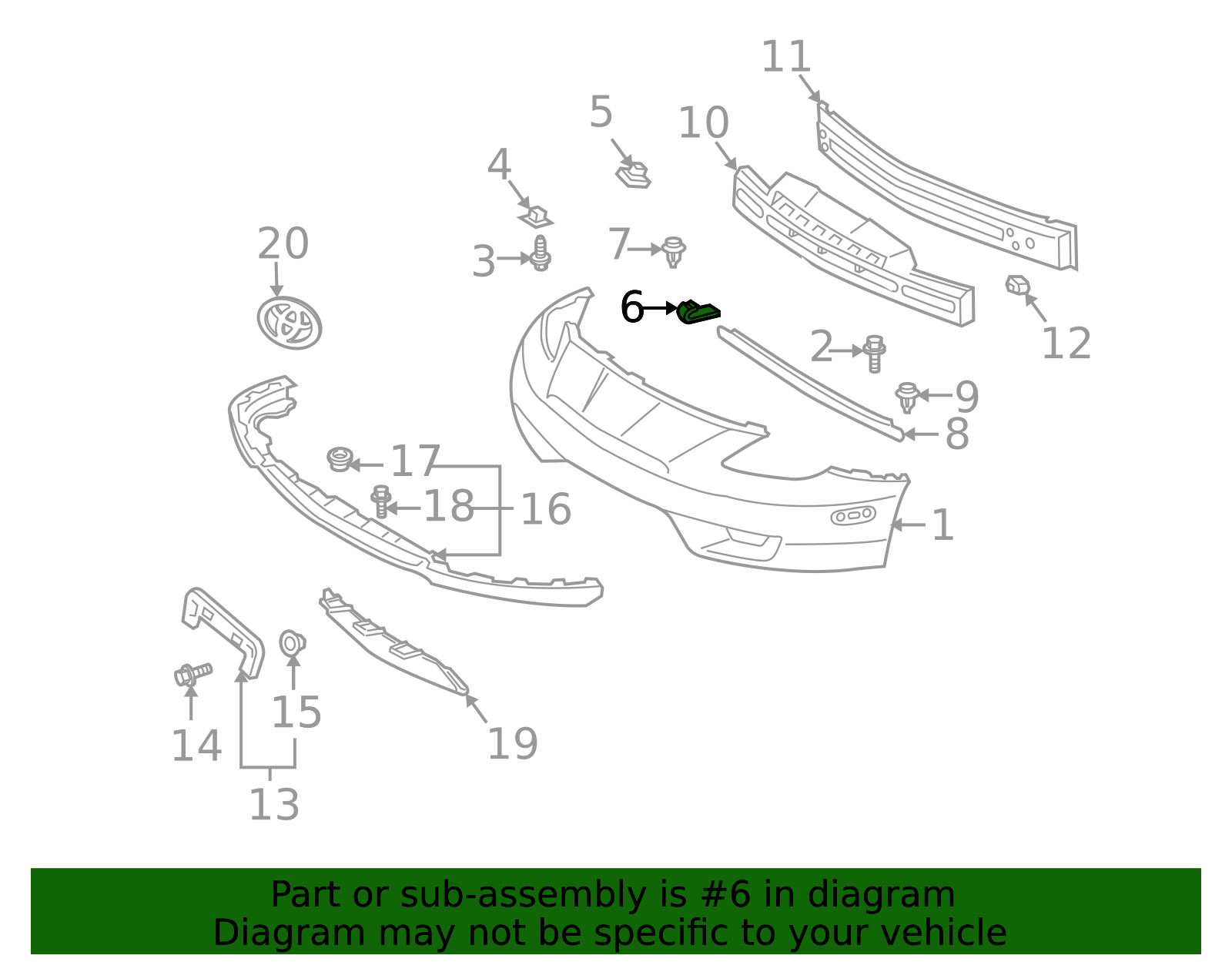 2003-2005 Toyota Celica Upper Retainer 52144-20280 | MotorMotor