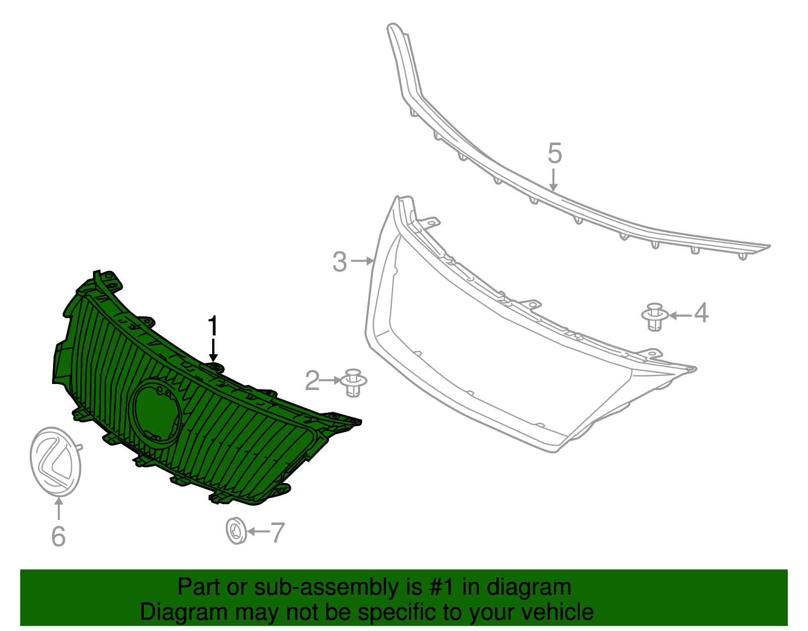 53112-53230 - Grille - 2013-2015 Lexus | My L Parts
