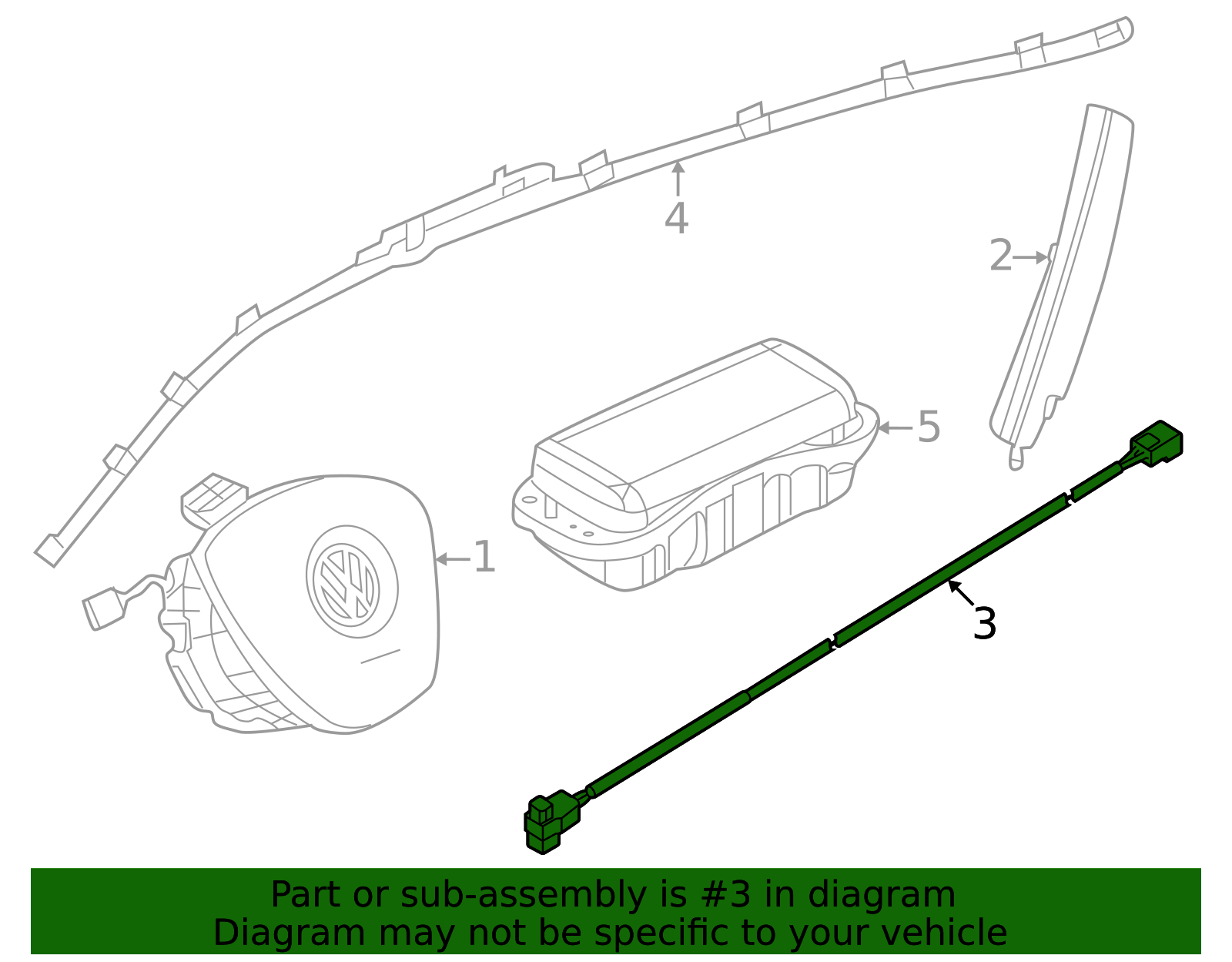 2024-2025 Volkswagen Atlas Cross Sport Ft Seat Air Bag Harness 000-971 ...