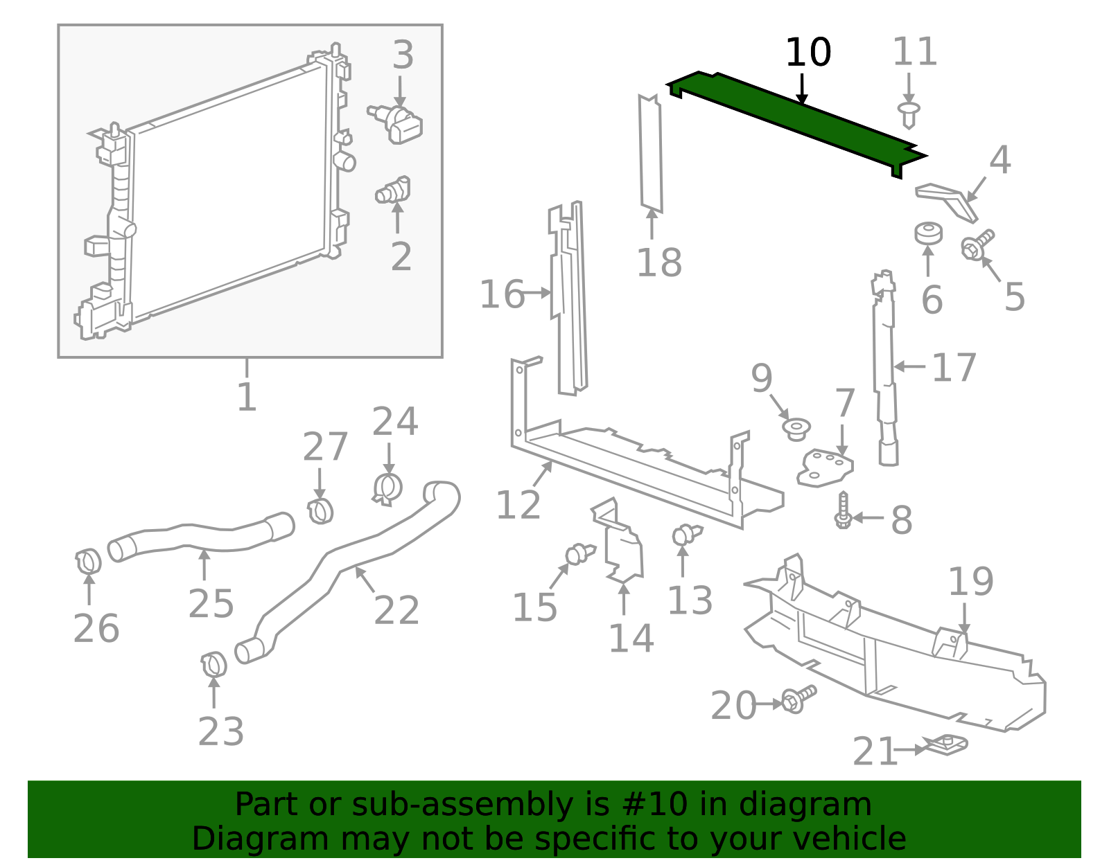 84037087 - High-Quality Radiator Air Upper Baffle for AutoNation Parts