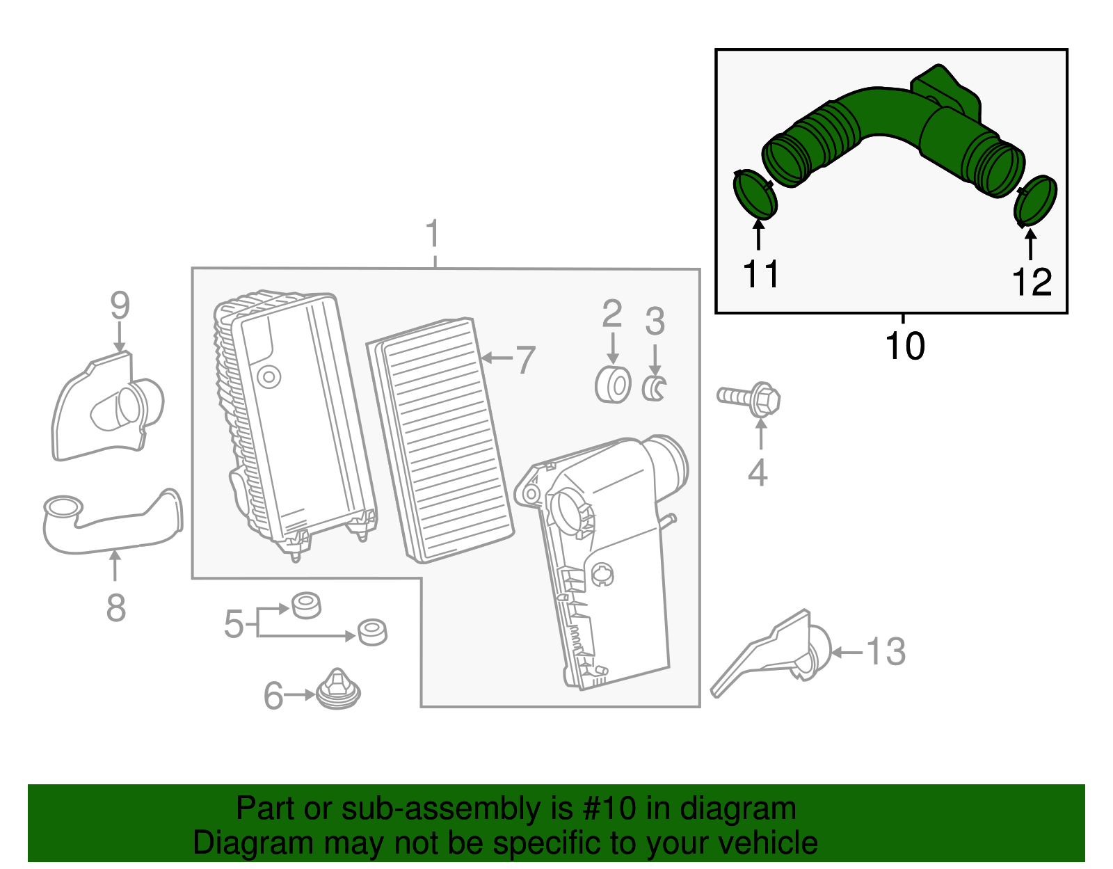 958-110-155-70 - Engine Air Intake Hose 2015-2018 Porsche Cayenne ...