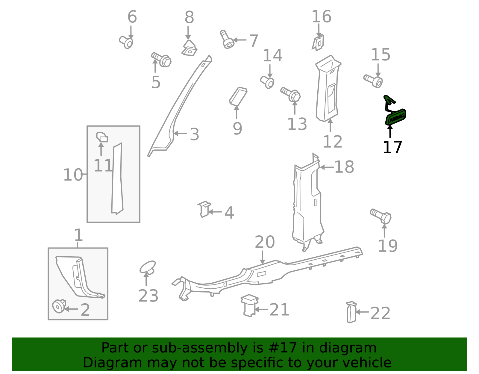 Body C-Pillar Trim Panel Cap 1K5-853-437-95T | OEM Parts Online
