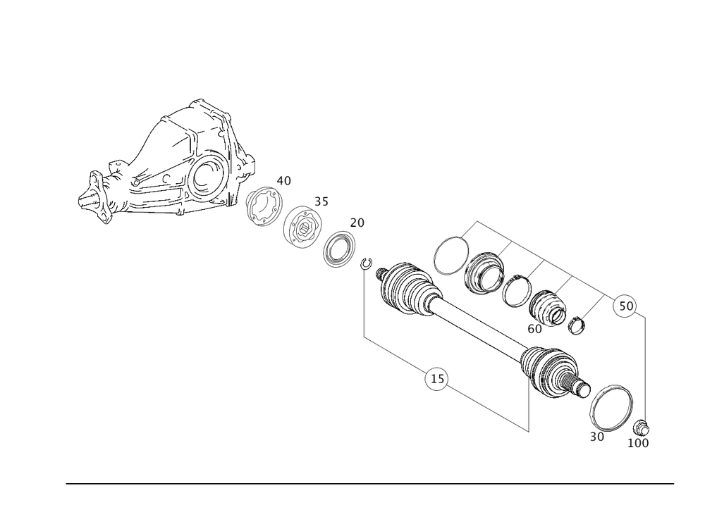 203-350-10-02 - Rear Axle Shaft 1999-2005 Mercedes-Benz | Mercedes-Benz ...