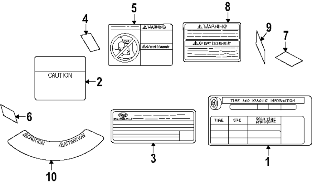 2024-2025 Subaru Fuse Box Label 82245FN000 | Subaru Parts Store