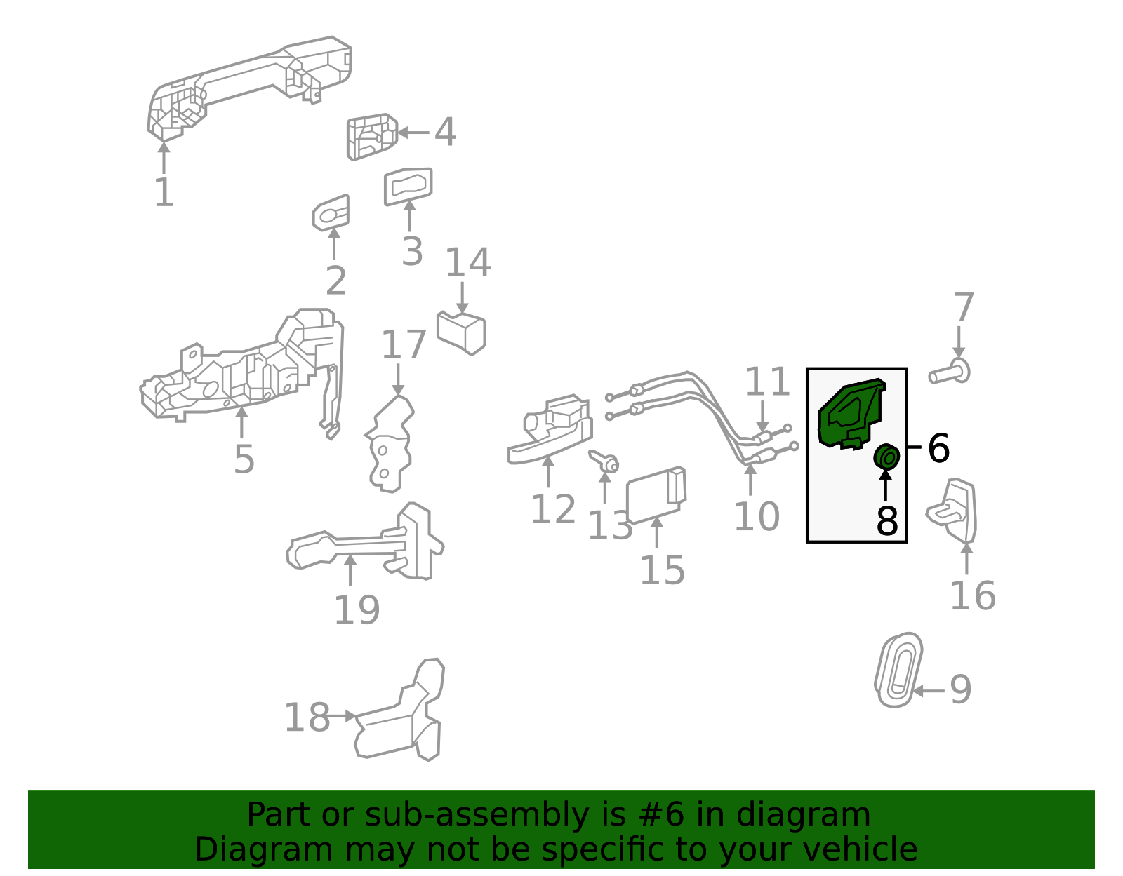 69050-AK010 - 2024 Toyota Tacoma - Door Latch Assembly | Nucar Toyota Parts
